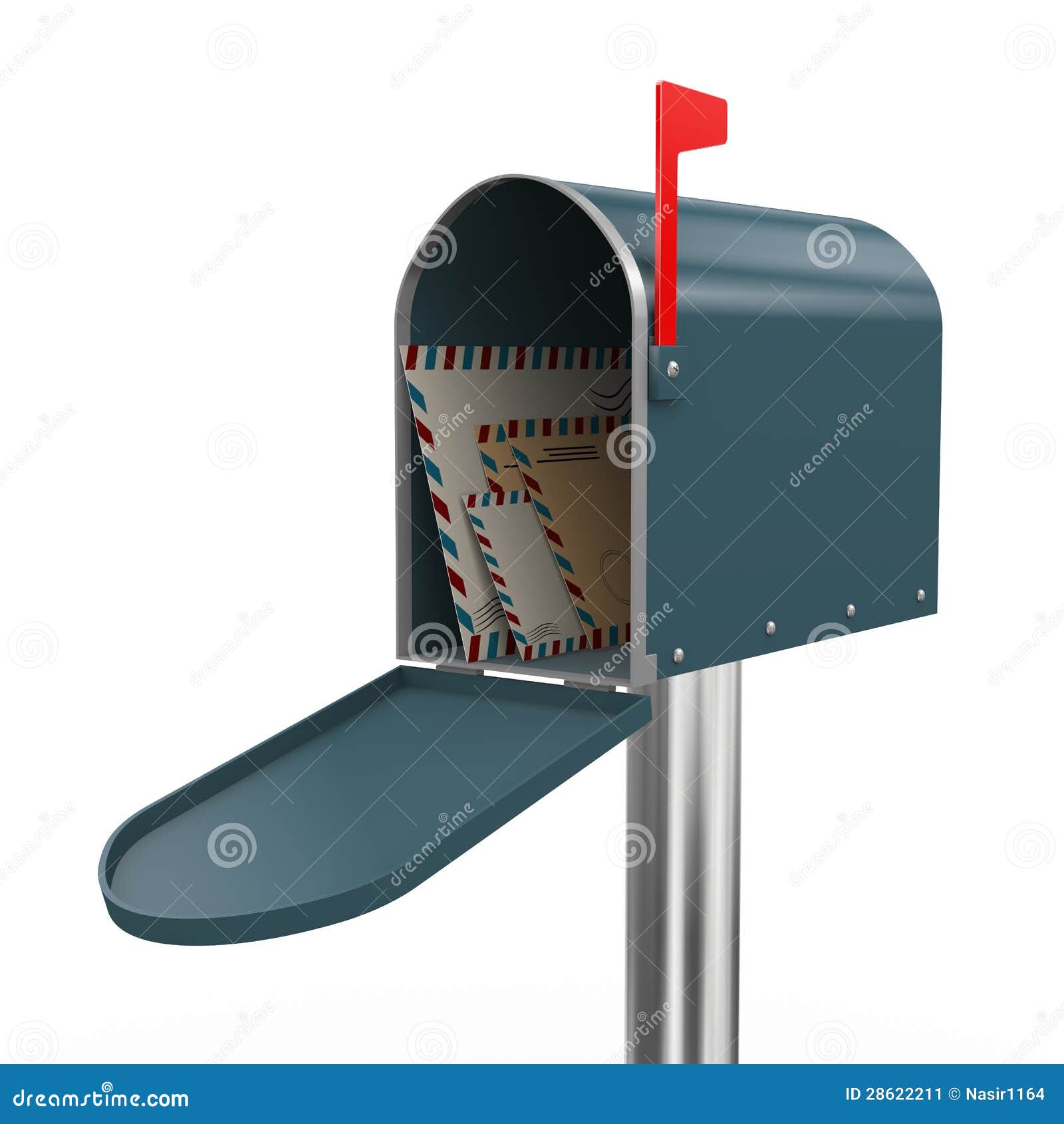 3d envelopes in mailbox stock illustration. Illustration of postal ...