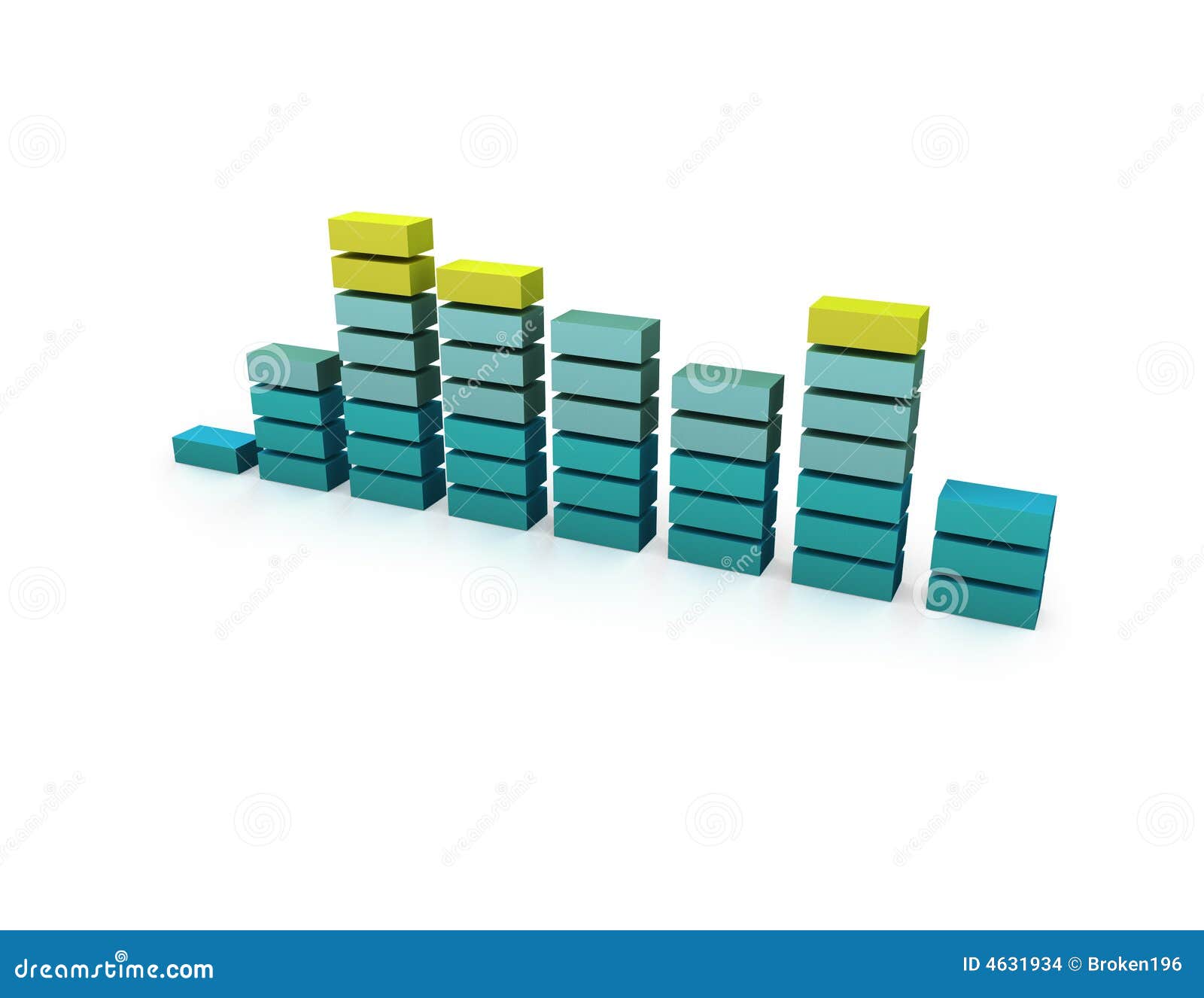 3D Equalizer Bar Graph stock illustration. Illustration of business ...