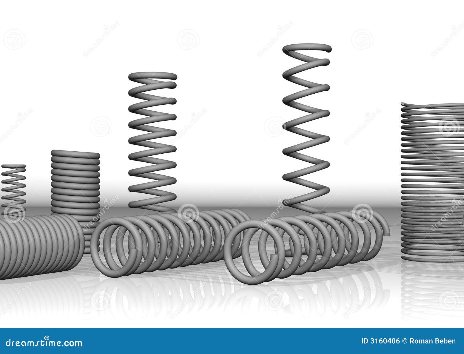 3d espiral, resorte stock de ilustración. Ilustración de rebote - 3160406