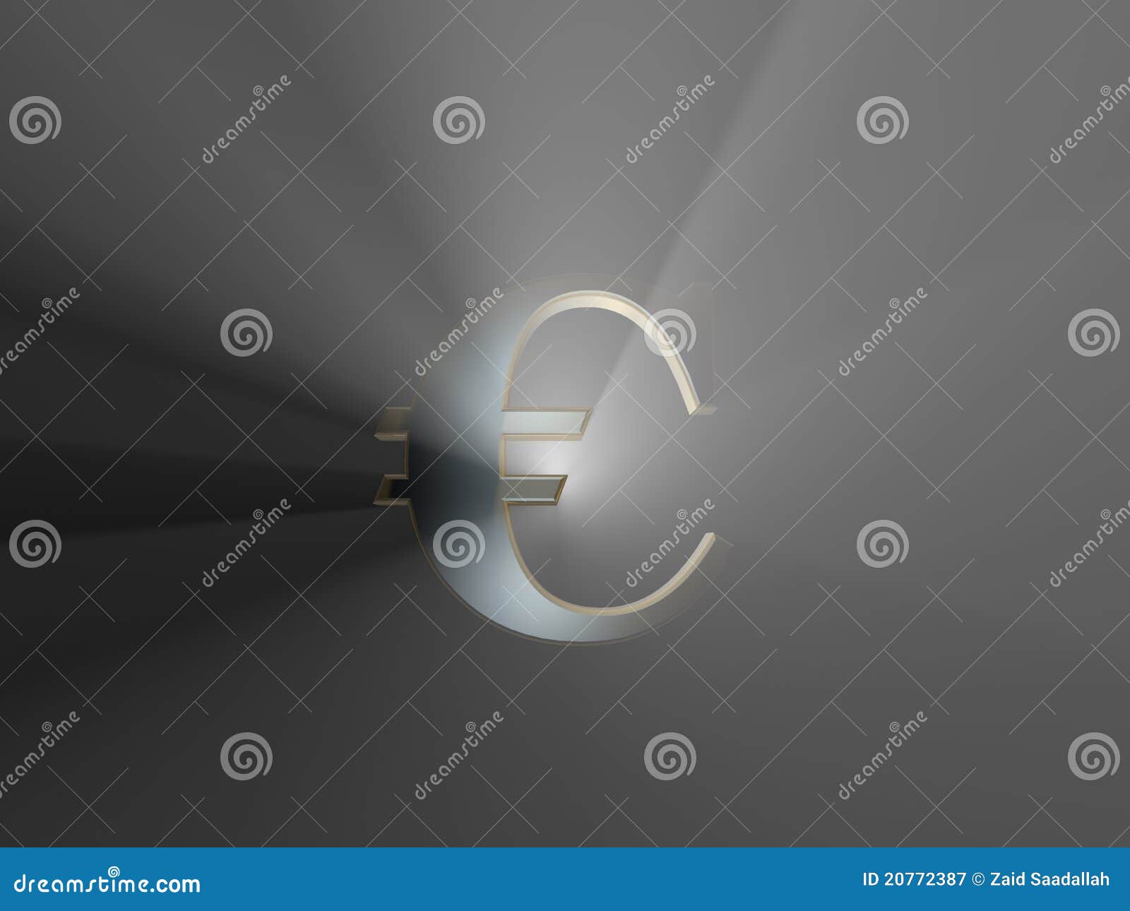 3D Euro Symbol stock illustration. Illustration of metallic - 20772387
