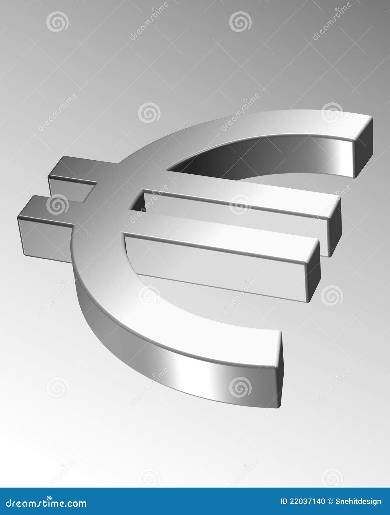 3D Euro symbol stock illustration. Illustration of design - 22037140