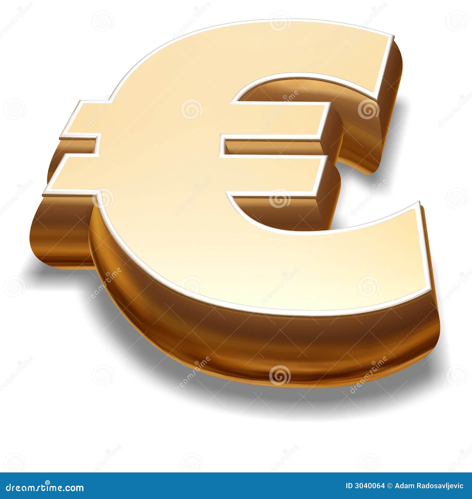 3D Euro Symbol stock illustration. Illustration of golden - 3040064