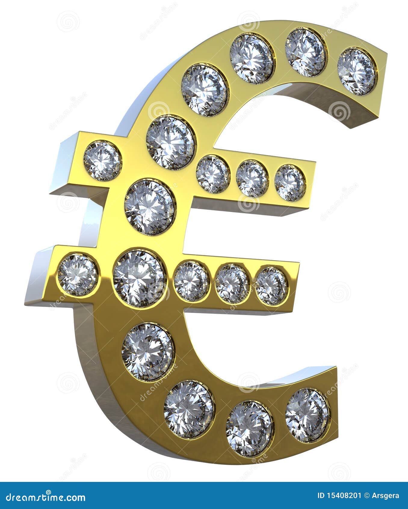 3D Euro Symbol Incrusted With Diamonds Royalty-Free Stock Photo ...