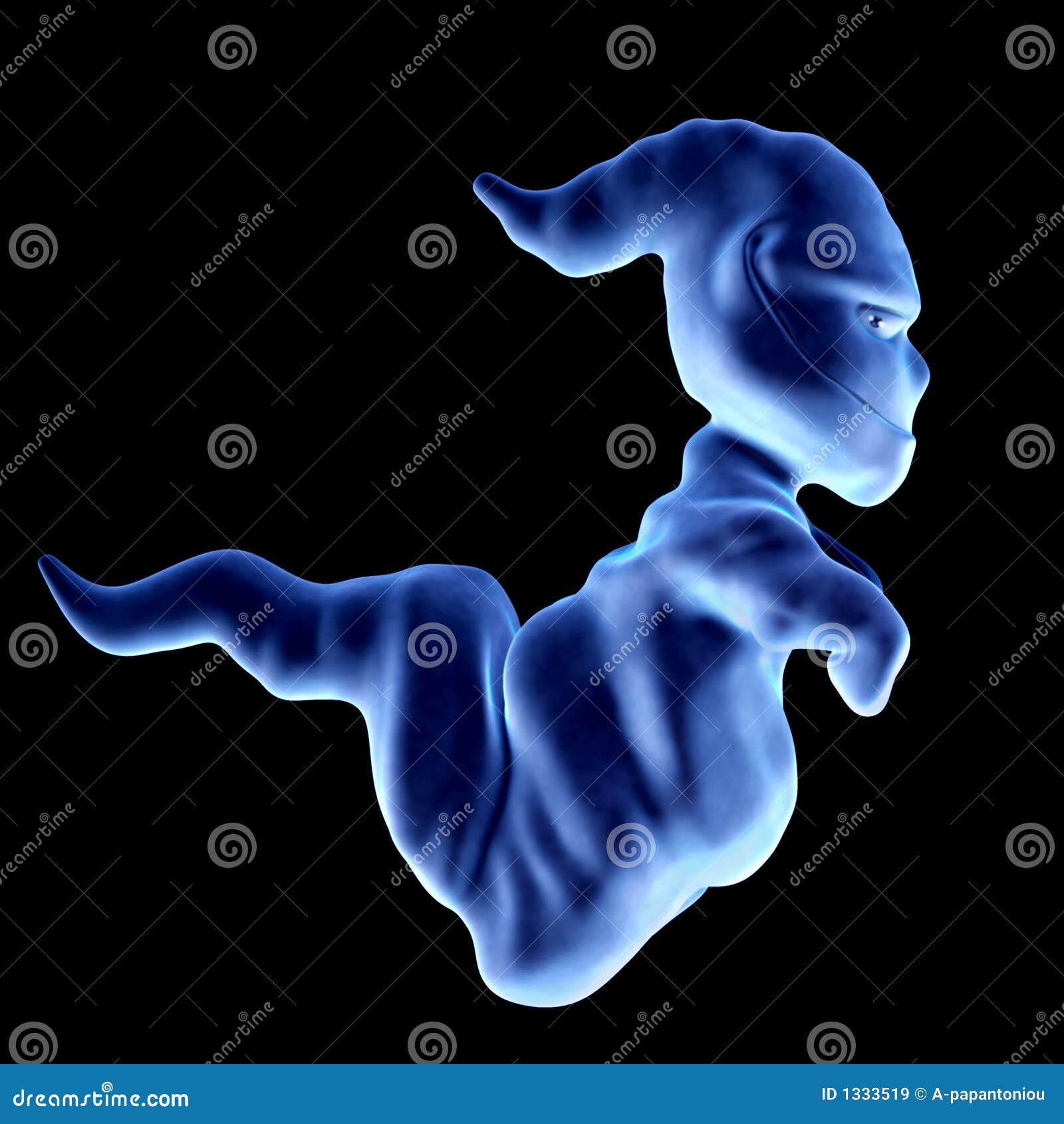 3D Evil Halloween Ghost stock illustration. Illustration of cartoon ...