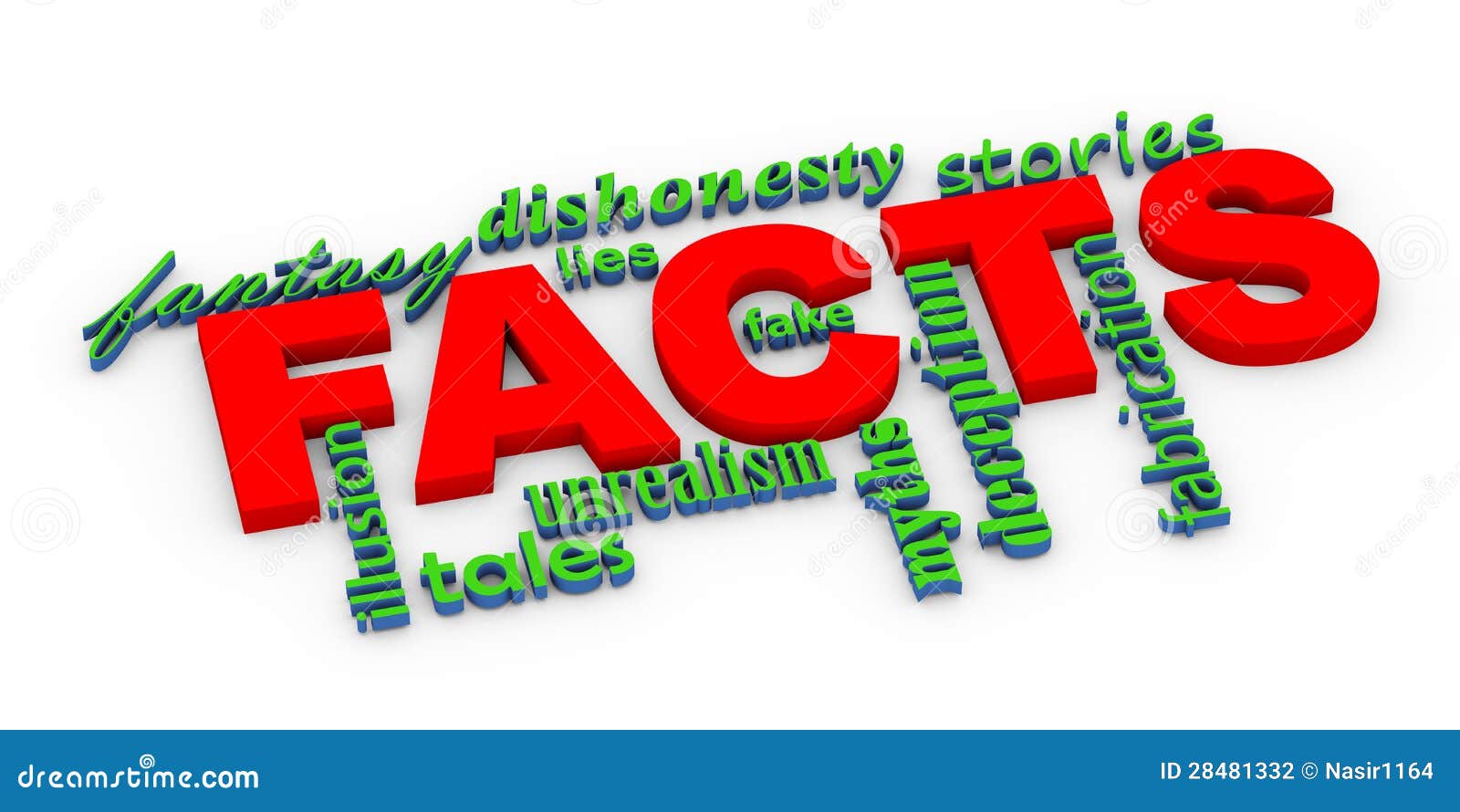 3d facts vs lies wordcloud stock illustration. Illustration of fibbing ...
