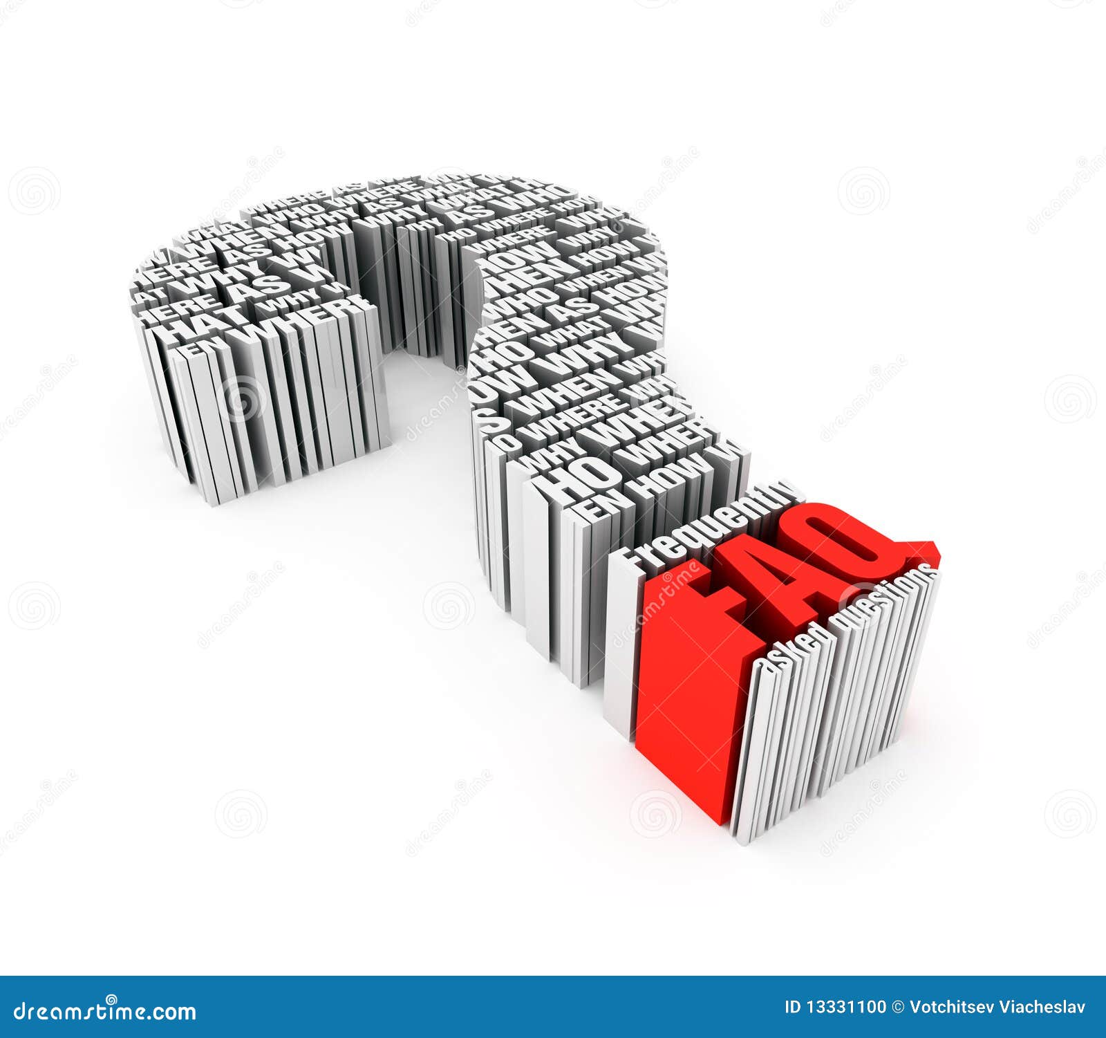 3D FAQ stock illustration. Illustration of design, solution - 13331100