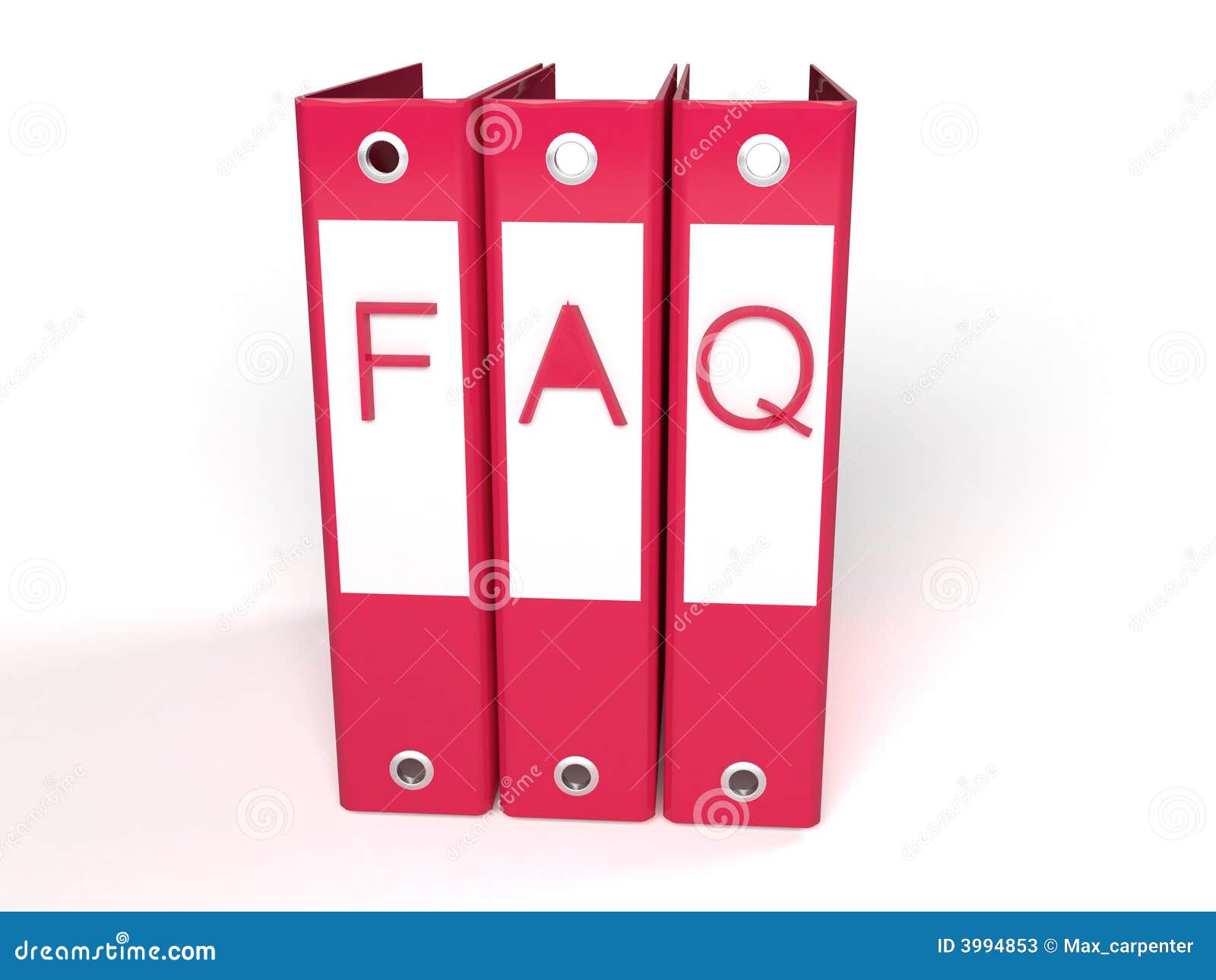 3d faq red folders stock image. Image of note, closeup - 3994853