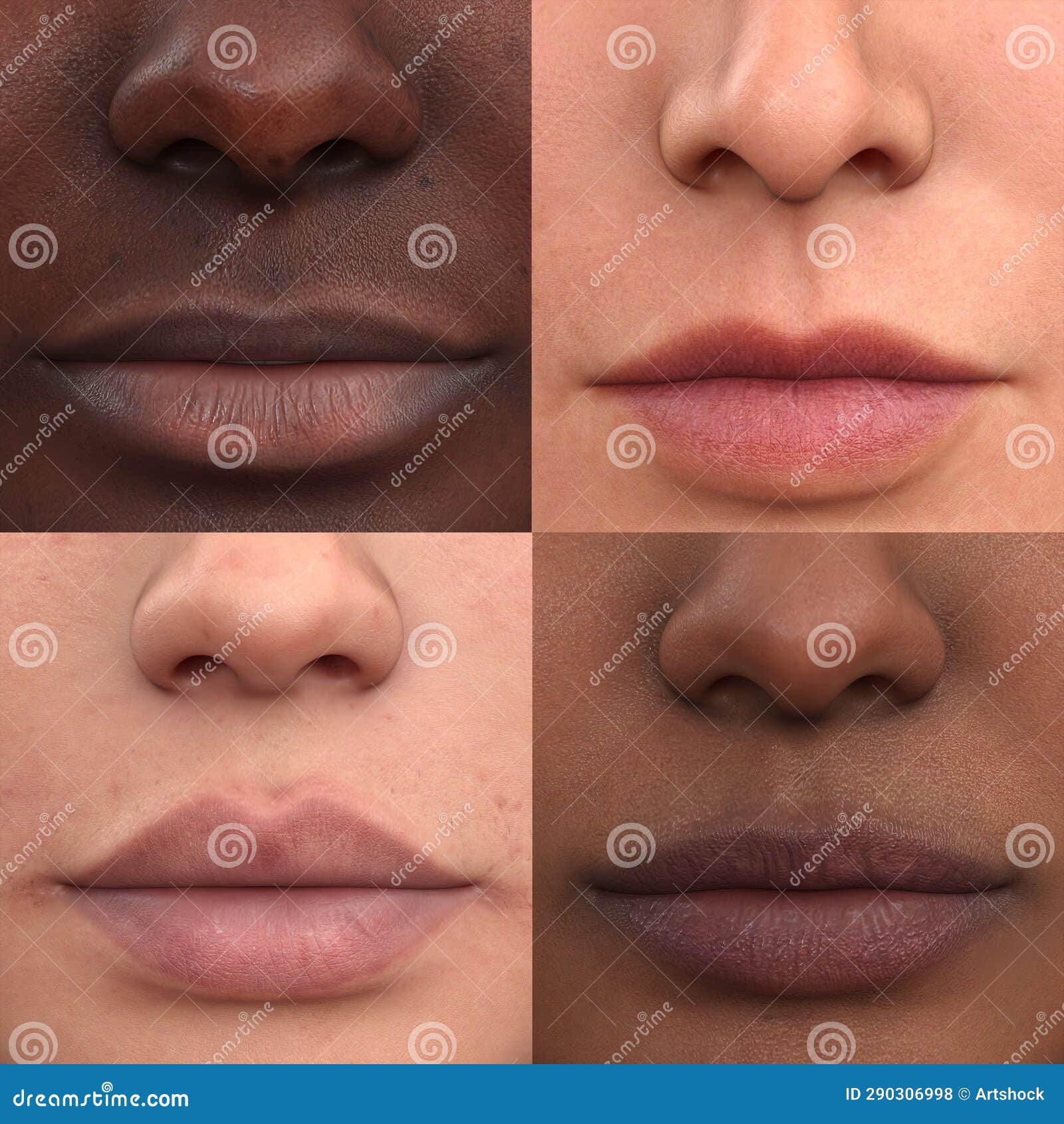 3D Female Face Race Collage Stock Illustration - Illustration of ...