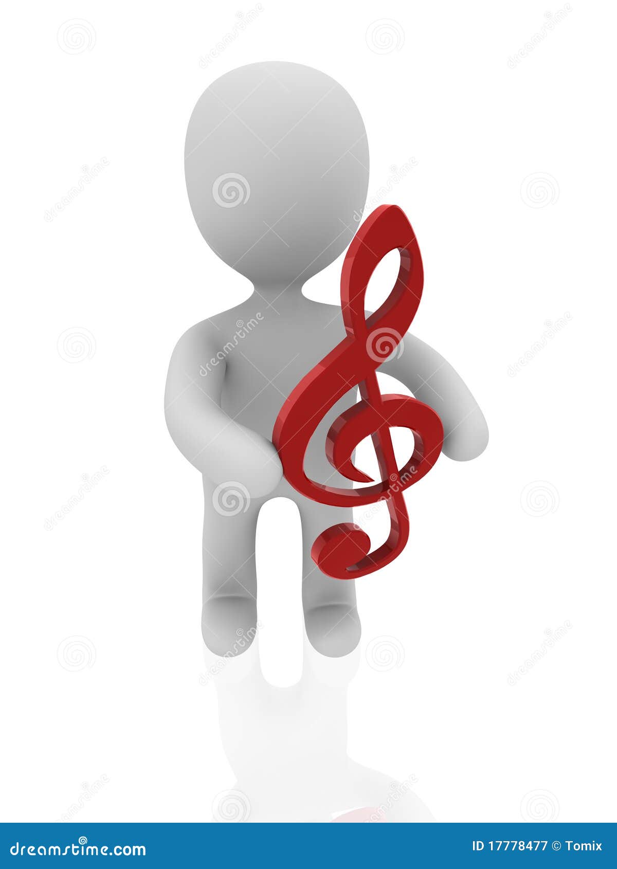 3d Figure with Musical Note Stock Illustration - Illustration of clef ...