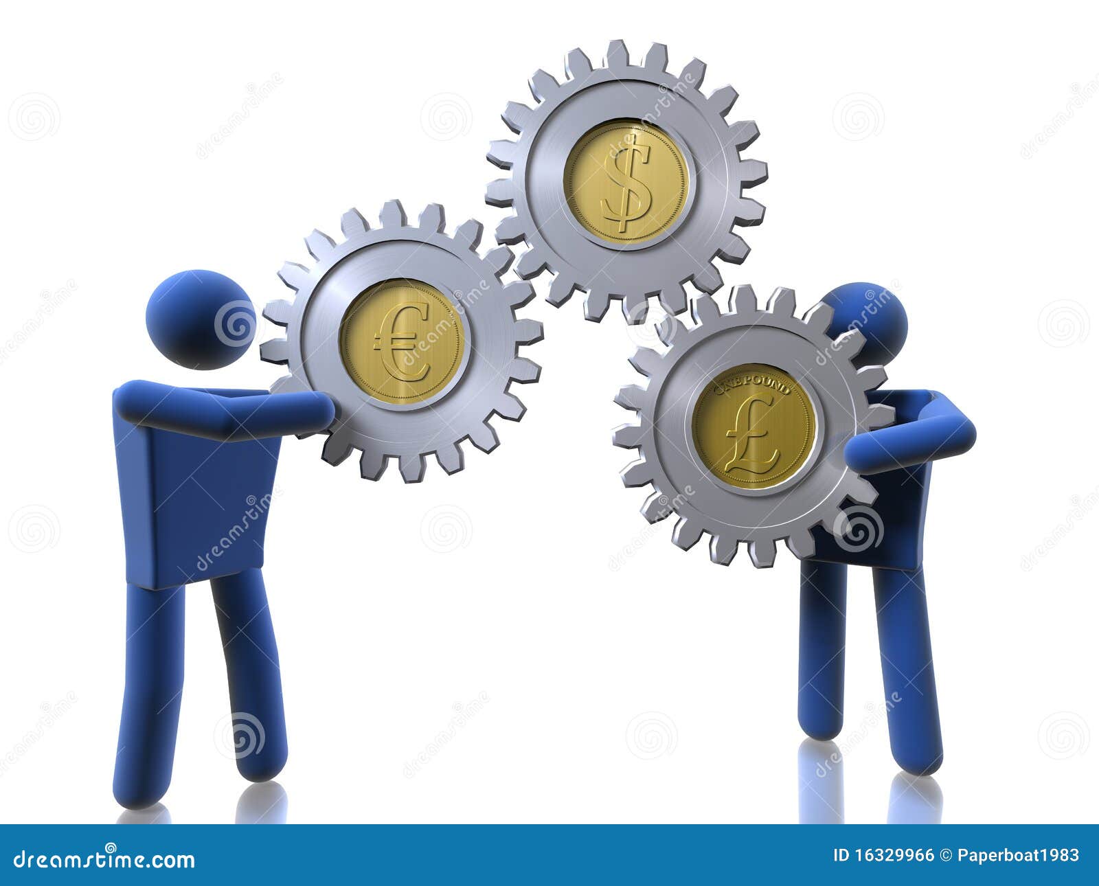 3D Figures Carrying Monetary Cogs Stock Illustration - Illustration of ...