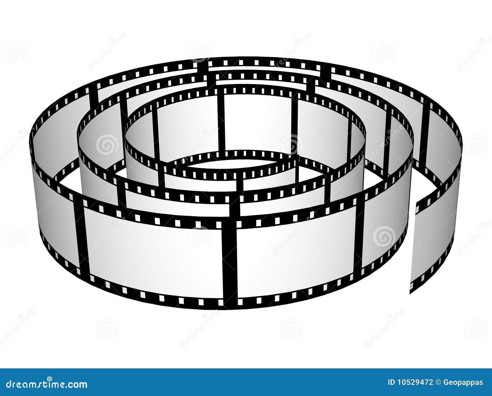 3D Film Strip Roll Isolated Stock Illustration - Illustration of ...
