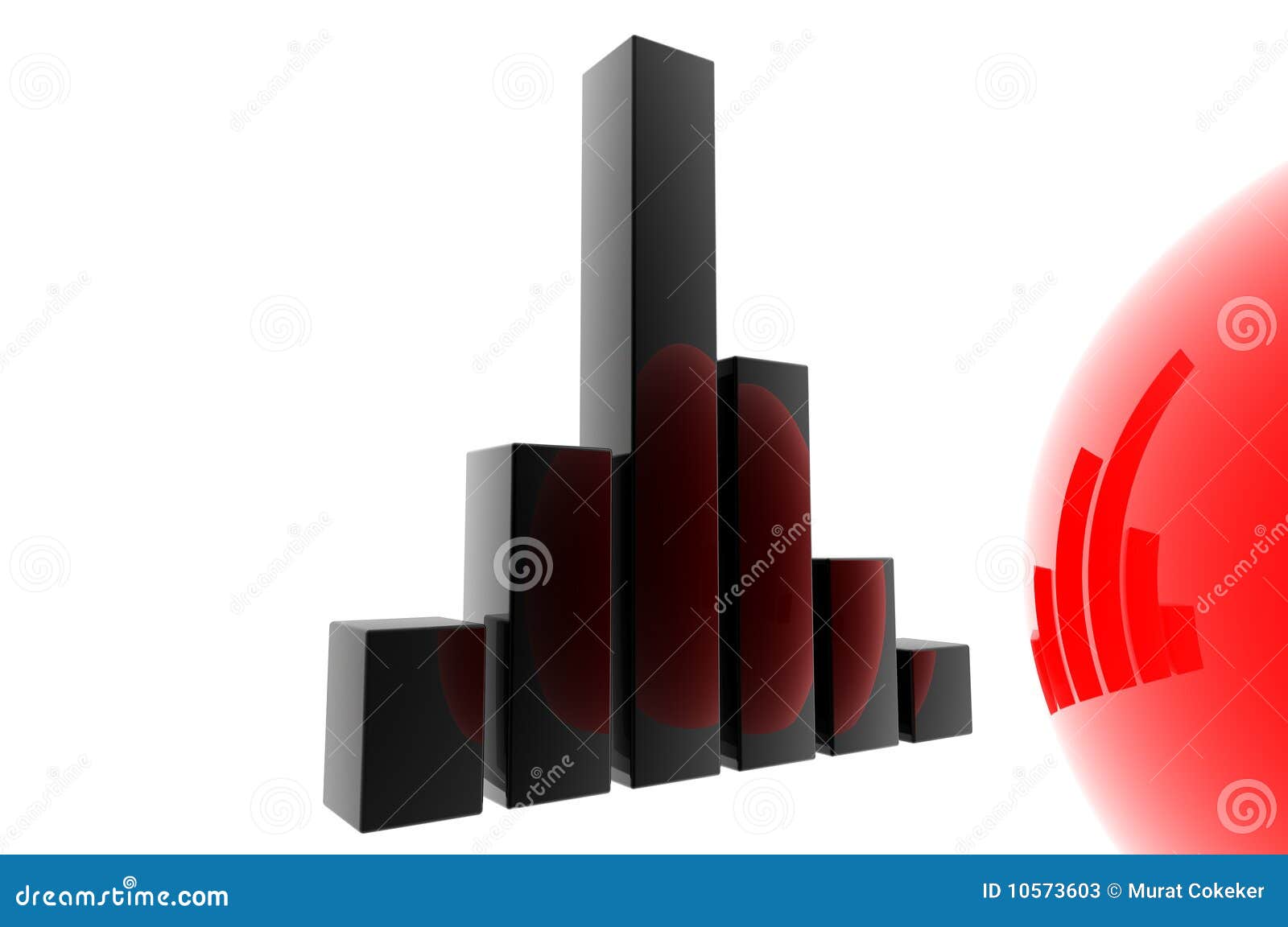 3D finance graph stock illustration. Illustration of icon - 10573603