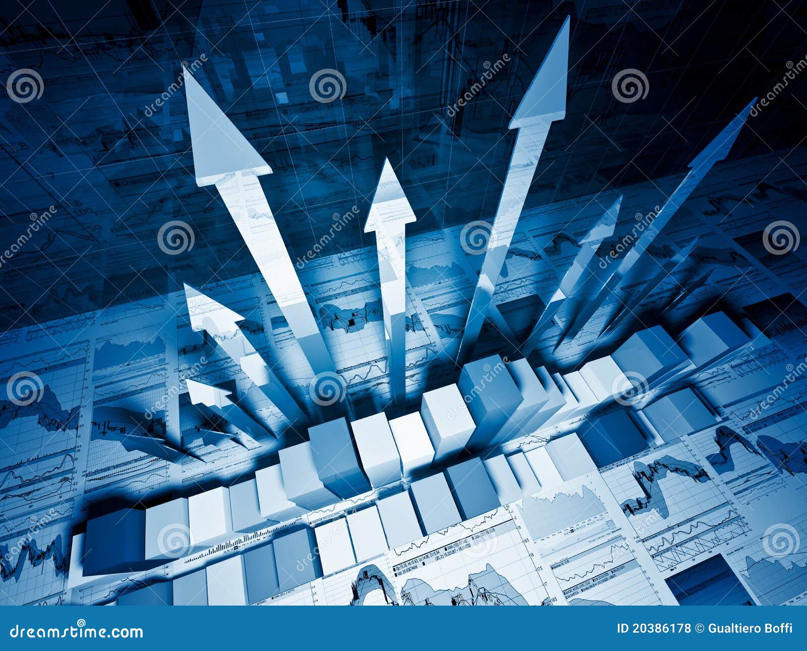 3d financial chart stock illustration. Illustration of growin - 20386178