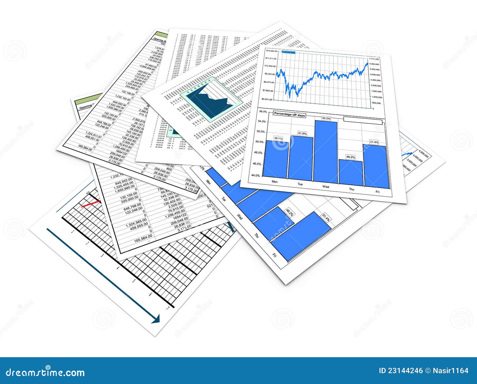 3d financial documents stock illustration. Illustration of accounting ...