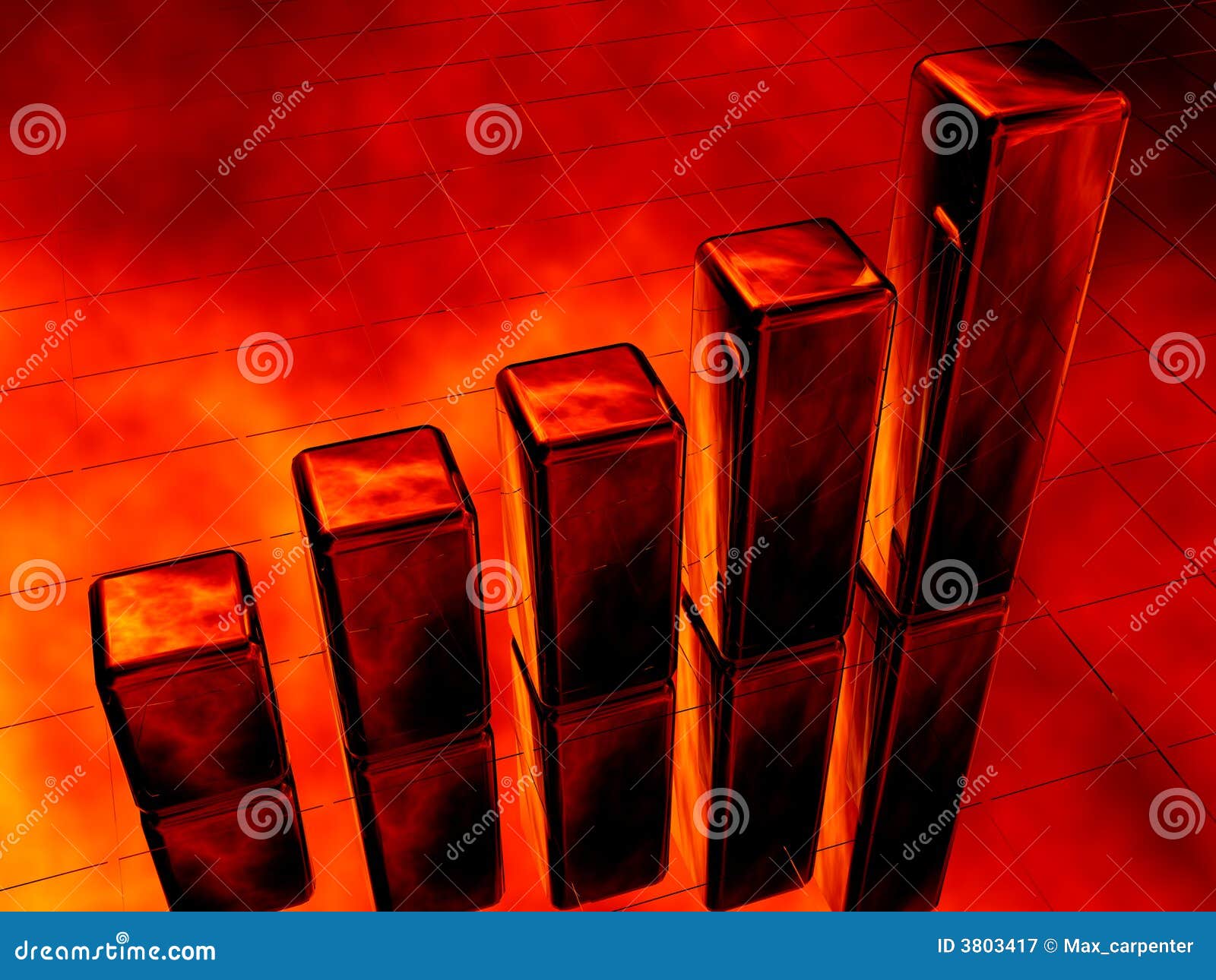 3d fire diagram bar chart stock illustration. Illustration of graph ...