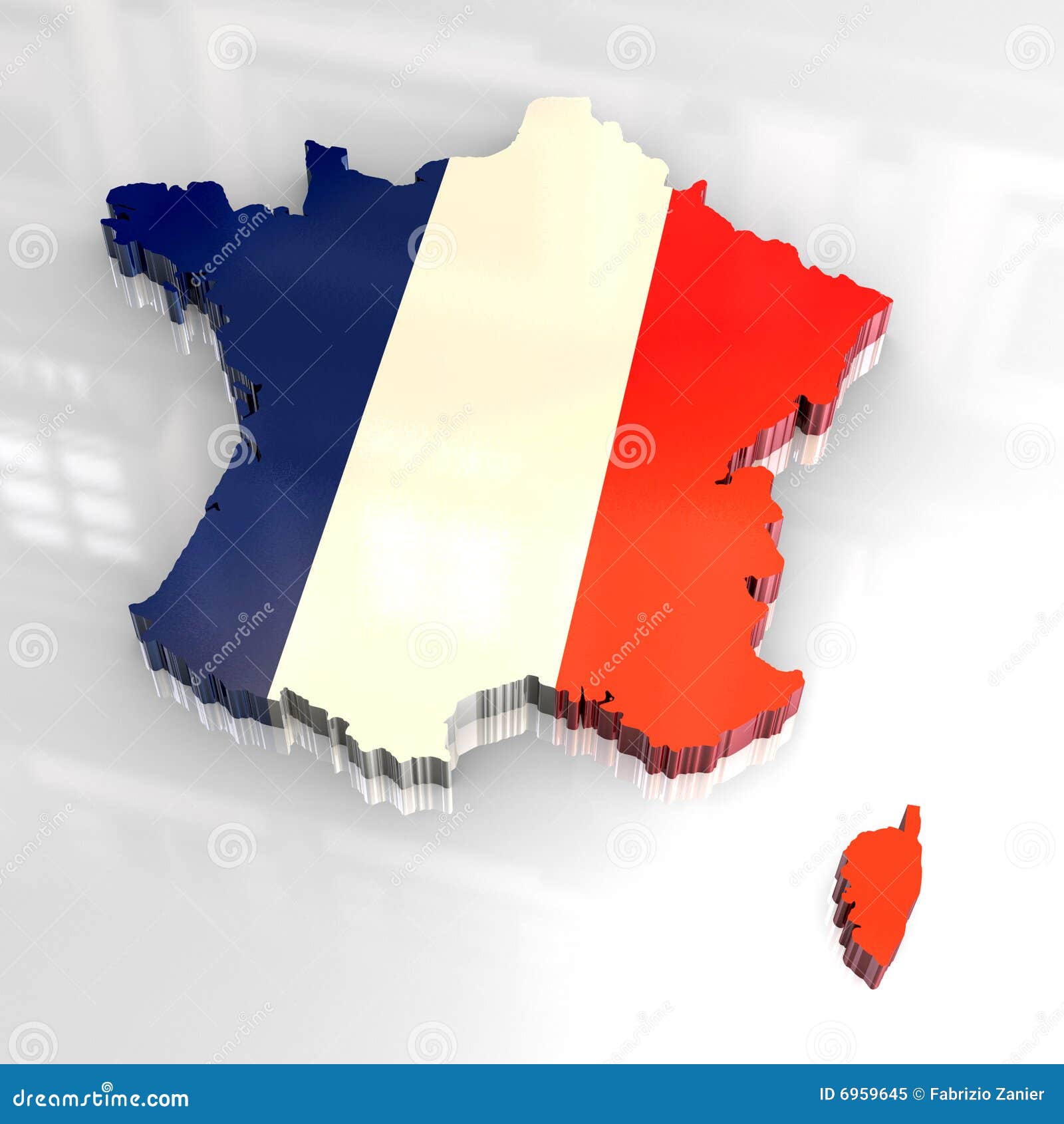 3d flad map of France stock illustration. Illustration of summit - 6959645