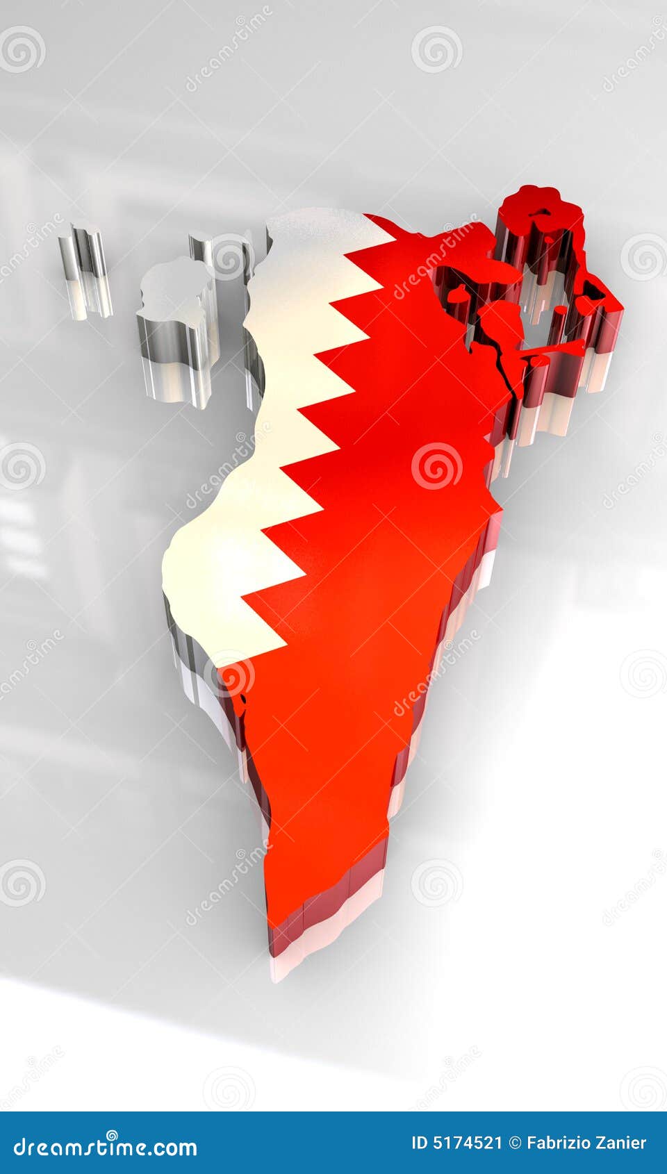 3d flag map of bahrain stock illustration. Illustration of farsi - 5174521