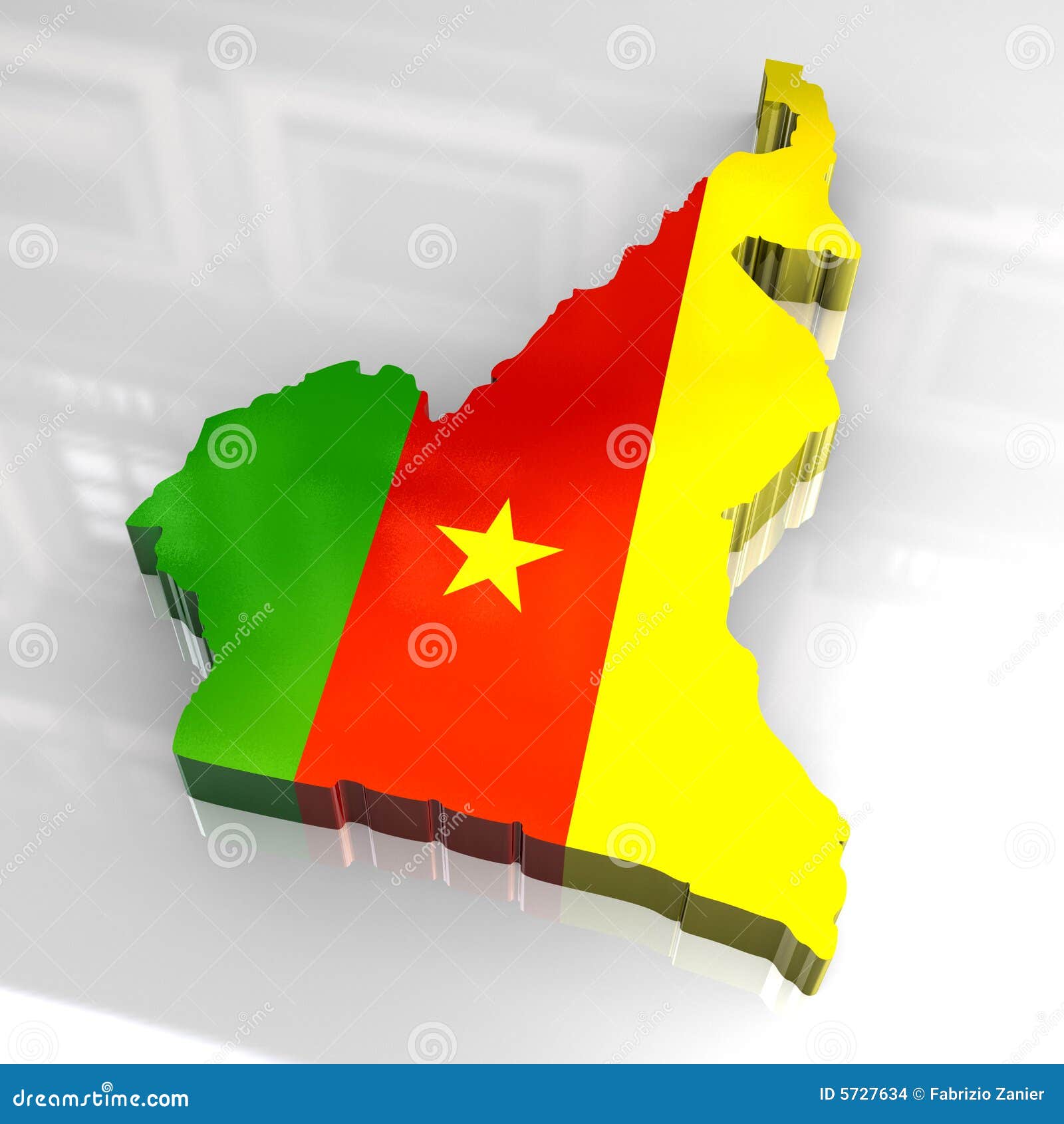 3d flag map of cameroon stock illustration. Illustration of land - 5727634