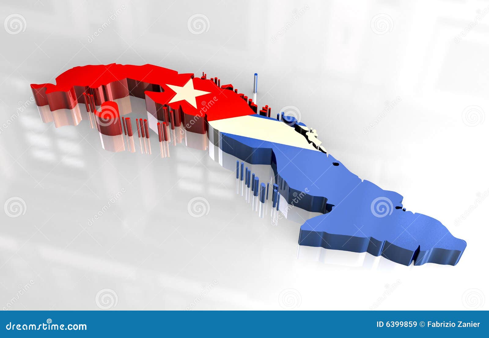 3d flag map of cuba stock illustration. Illustration of fidel - 6399859