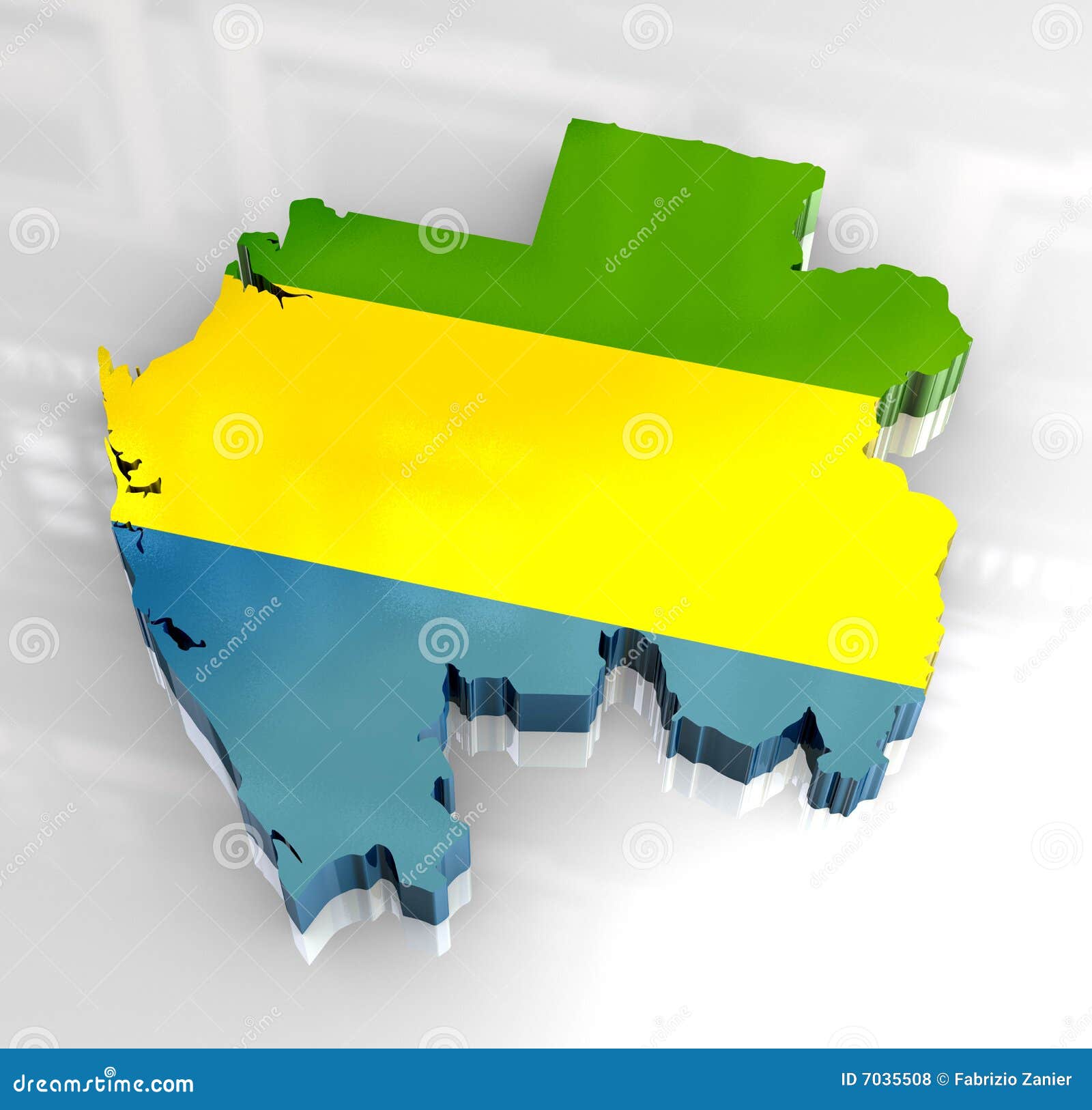 3d flag map of Gabon stock illustration. Illustration of nation - 7035508