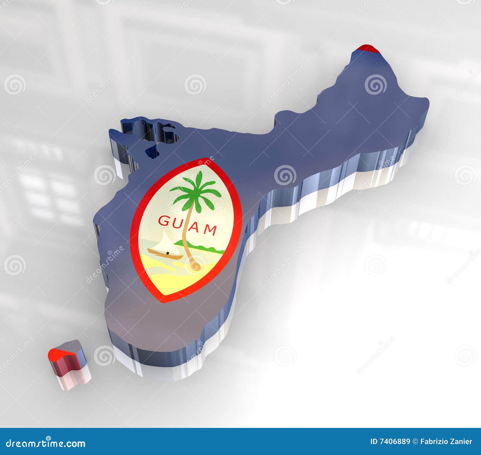 3d flag map of Guam stock illustration. Illustration of world - 7406889