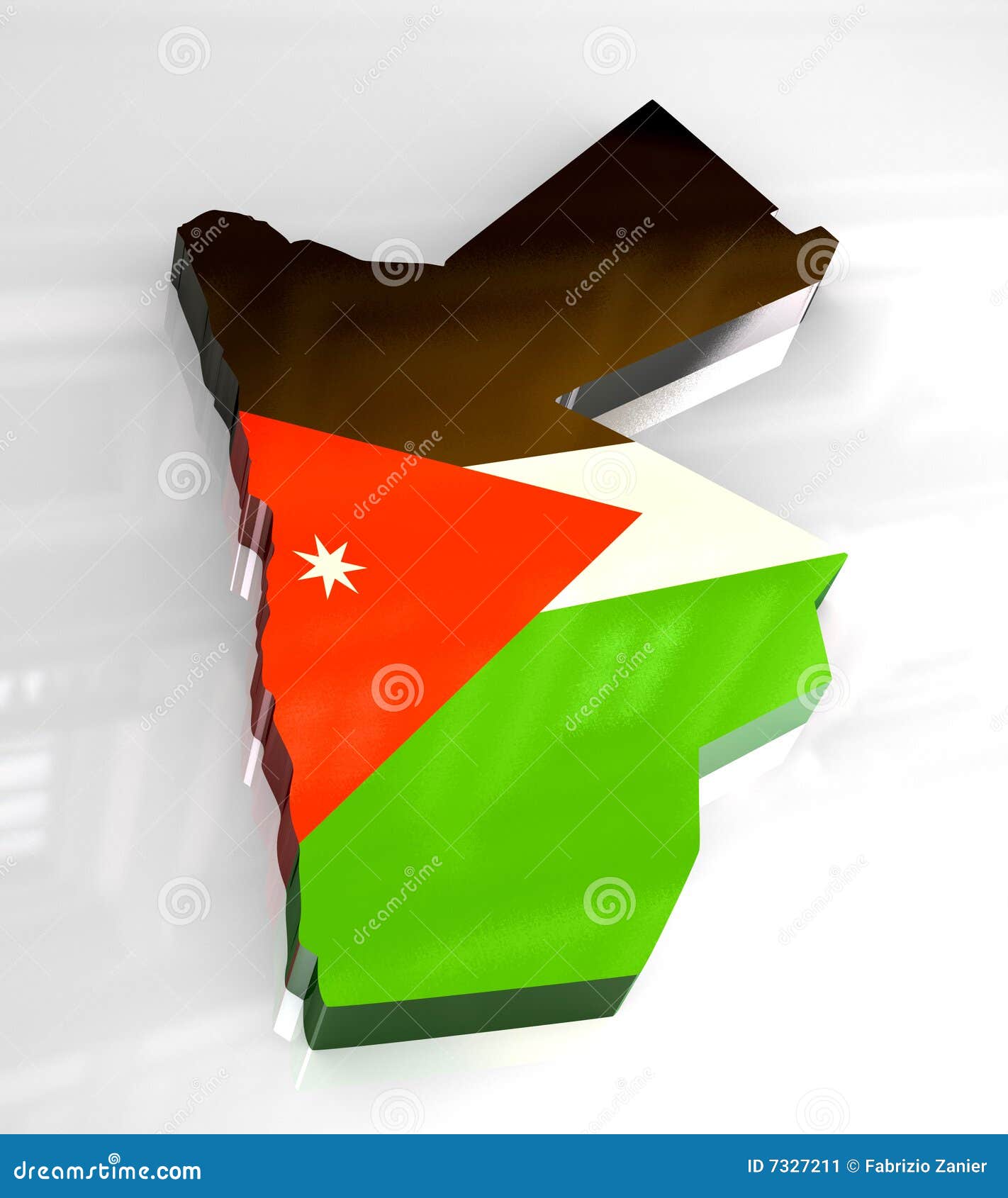 3d flag map of jordan stock illustration. Illustration of flag - 7327211