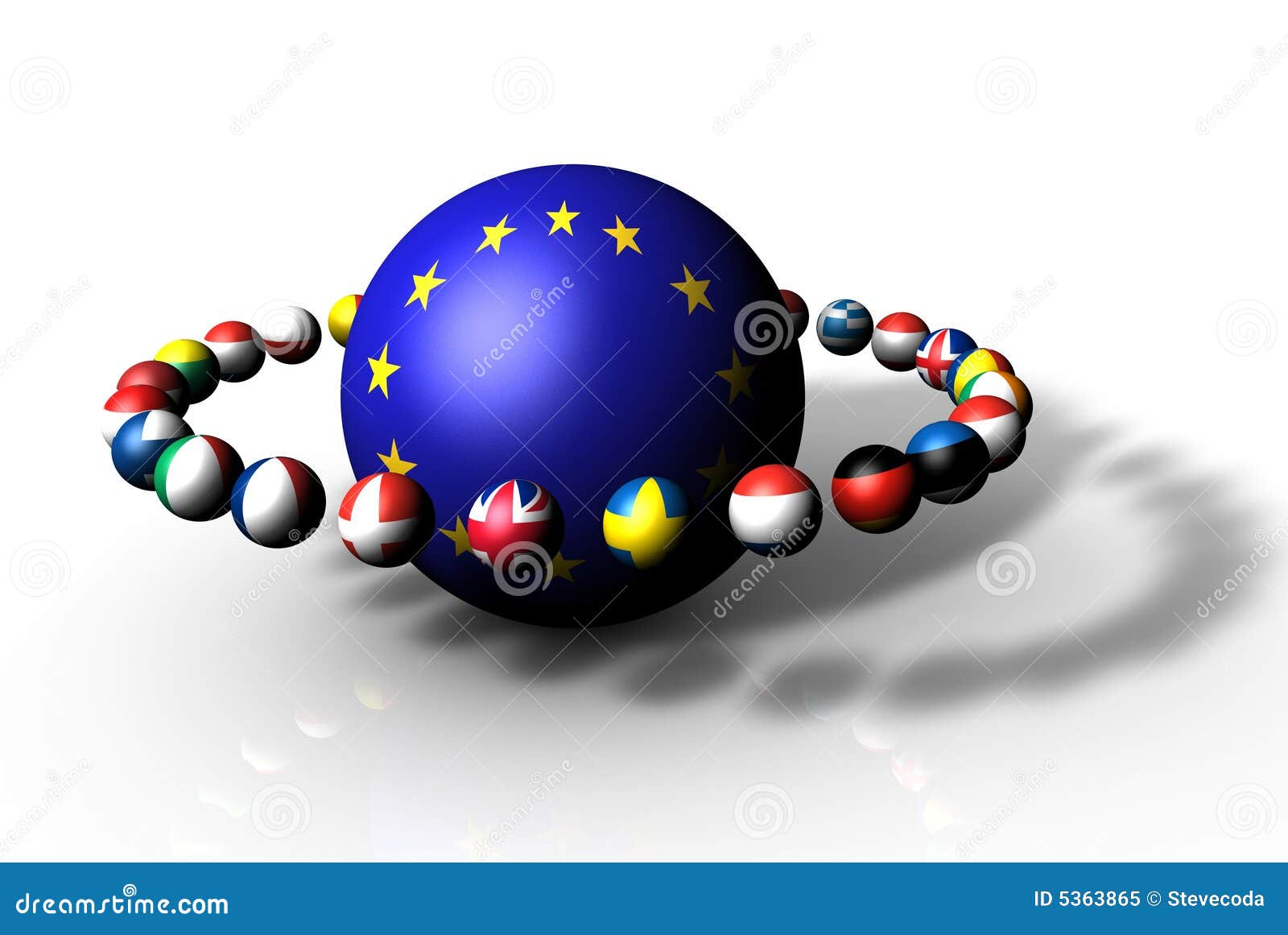 3d Flag Sphere of European Union Stock Illustration - Illustration of ...