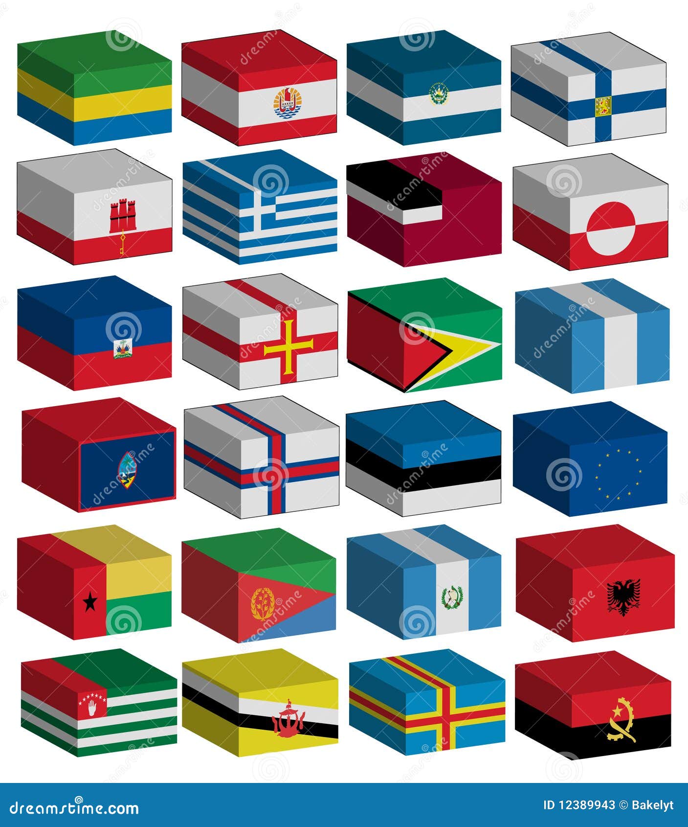 3D flags set stock vector. Illustration of egypt, abstract - 12389943