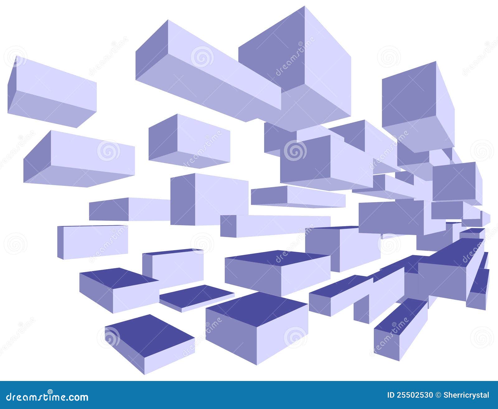 3D flying blocks blue stock photo. Illustration of cube - 25502530