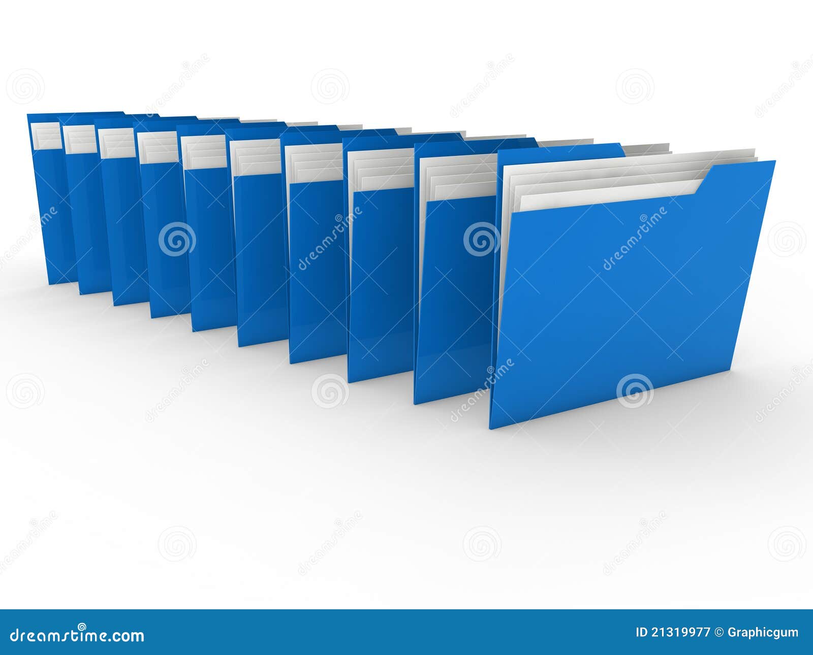 3d folder blue stock illustration. Illustration of order - 21319977
