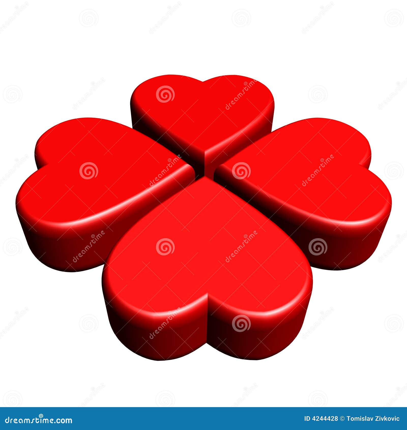 3D four hearts stock illustration. Illustration of four - 4244428