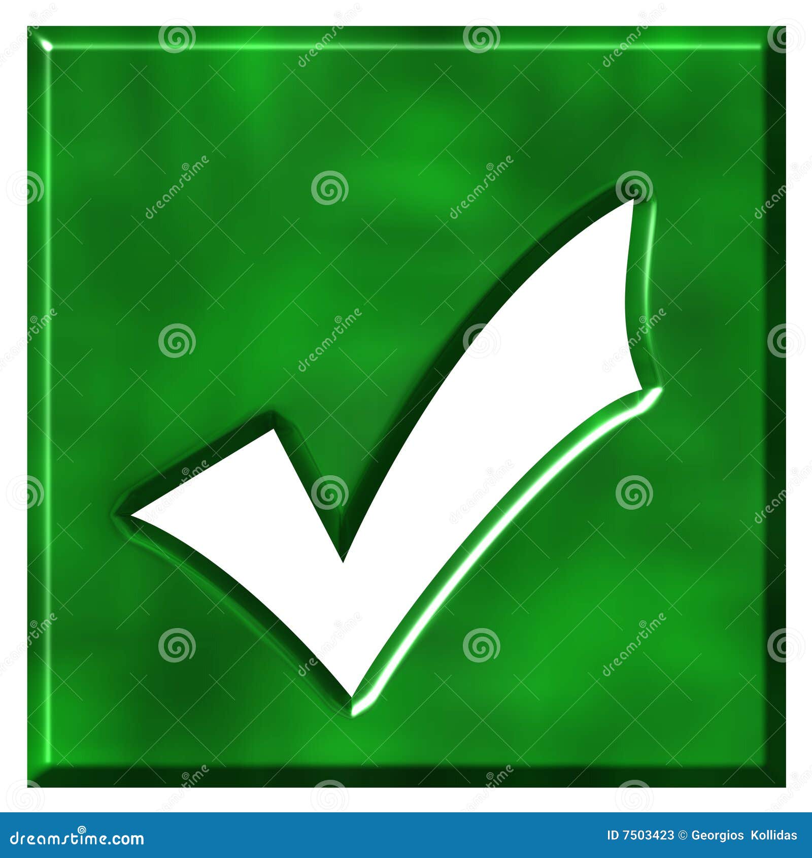 3D Framed Tick stock illustration. Illustration of checked - 7503423