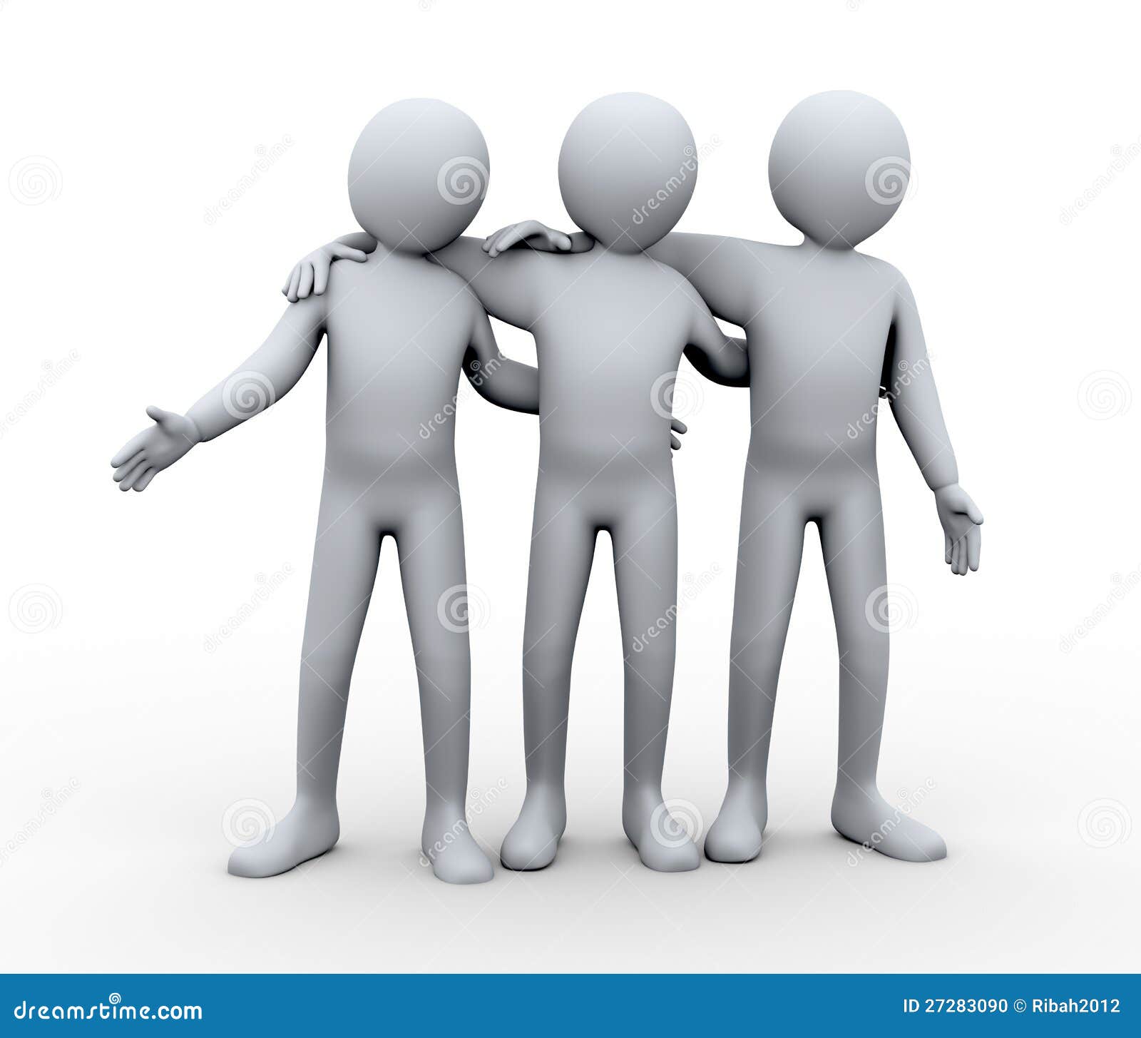 3d Friendly Group of Person Stock Illustration - Illustration of ...