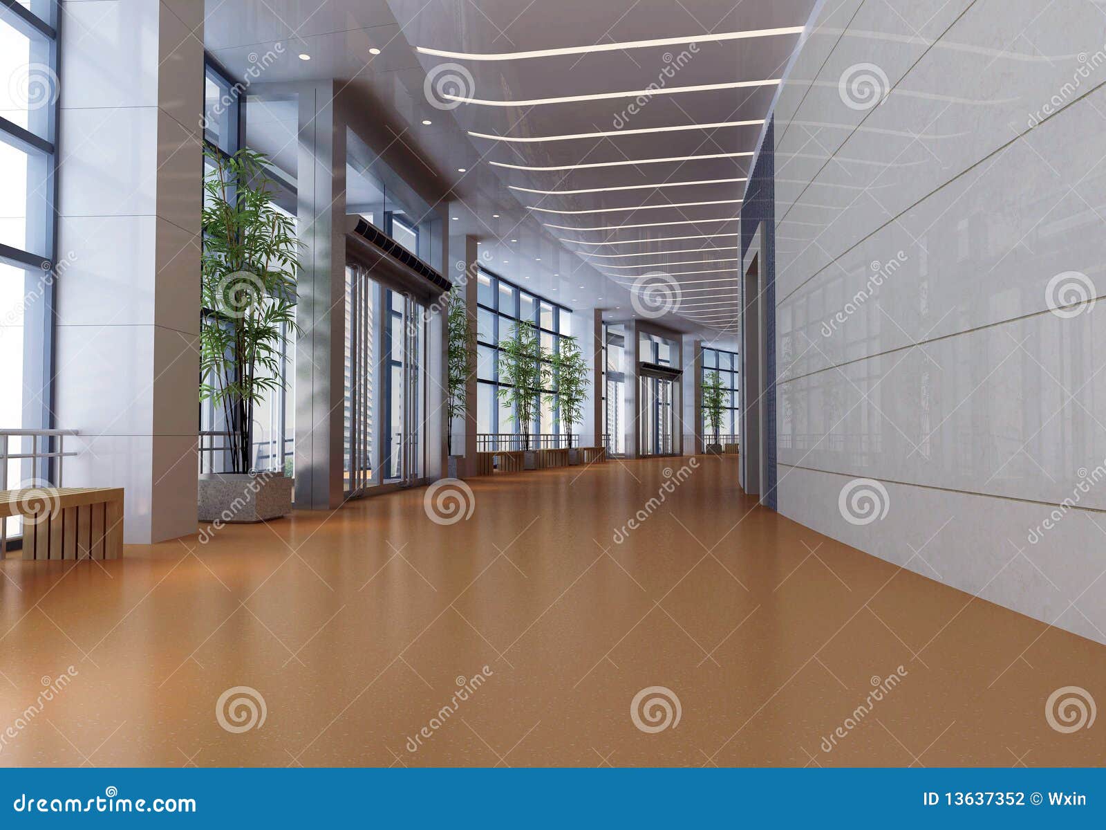 3d futuristic corridor stock illustration. Illustration of business ...