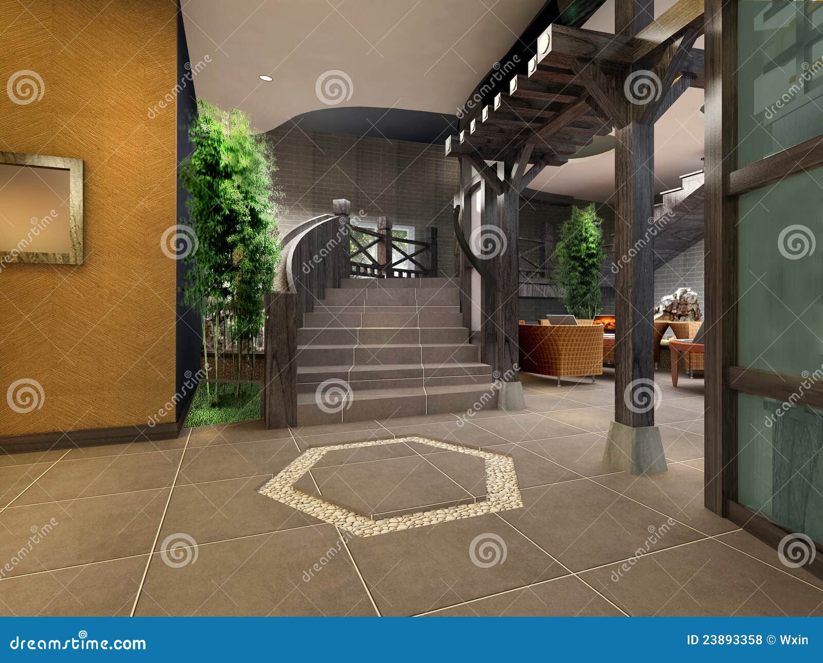 3d futuristic corridor stock illustration. Illustration of abstract ...