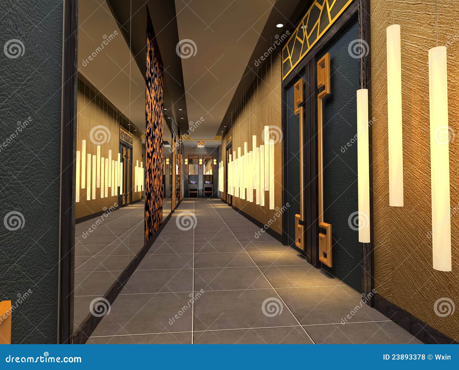 3d futuristic corridor stock illustration. Illustration of passage ...