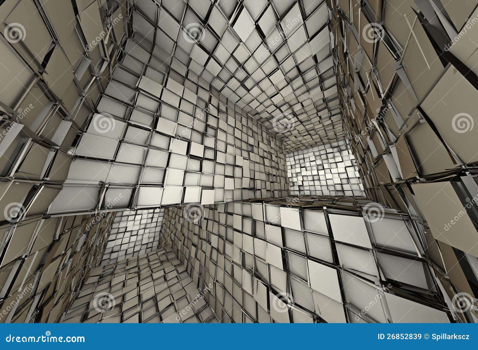 3d Futuristic Tiled Mosaic Labyrinth Interior Stock Image - Image of ...