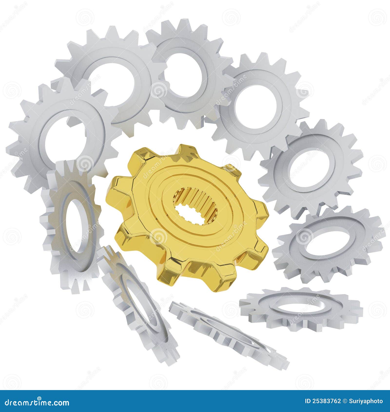 3D Gears of Success in Business Stock Illustration - Illustration of ...