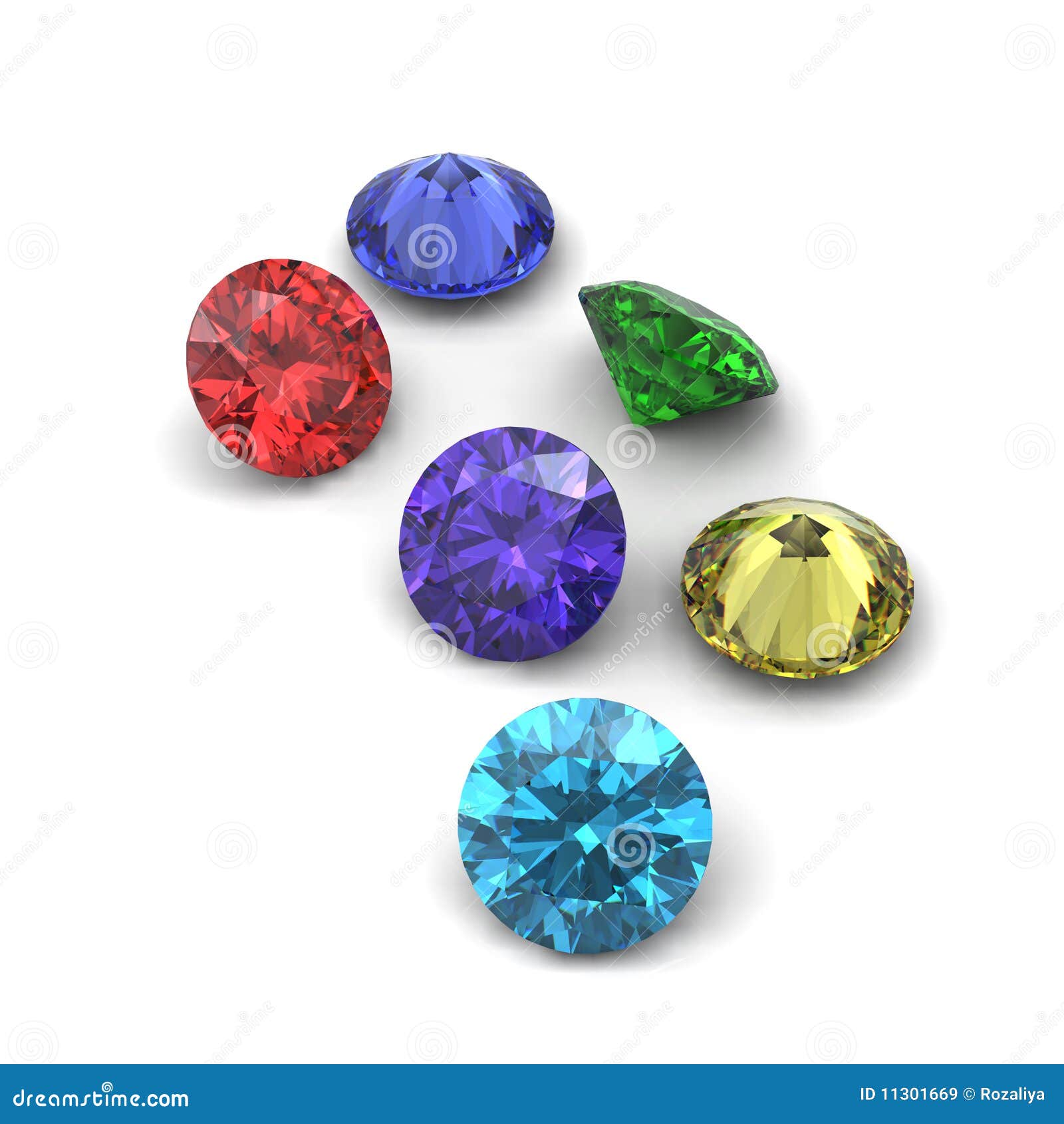 3d Gems Cut Diamond Perspective Isolated on Black Stock Illustration ...