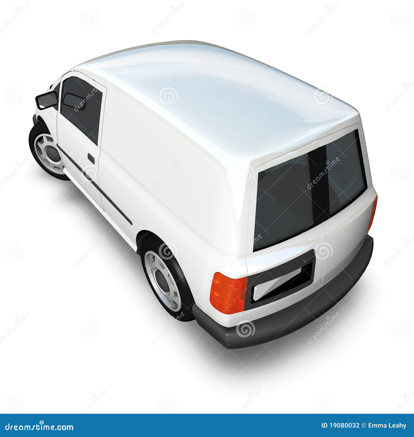 3d Generic Van Model - White High Rear Corner Stock Illustration ...