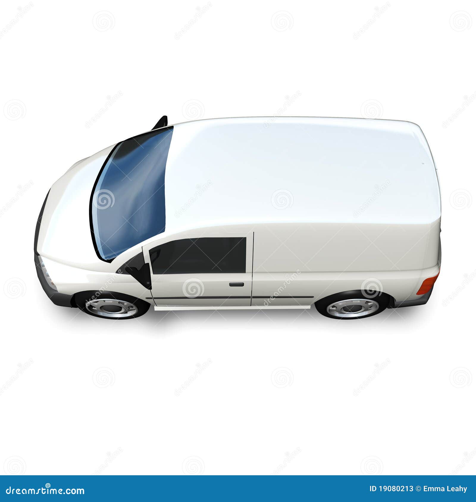 3d Generic Van Model - White High Side Stock Illustration ...