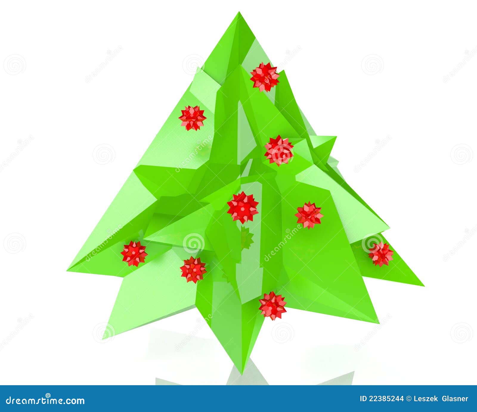 3d Geometric Christmas Tree Icon Stock Illustration - Illustration of ...