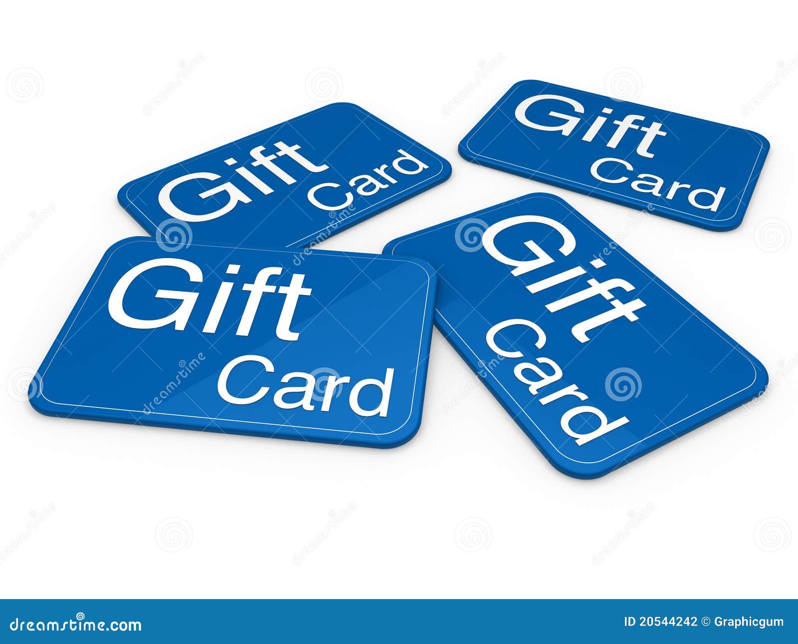 3d gift card blue stock illustration. Illustration of plastic - 20544242