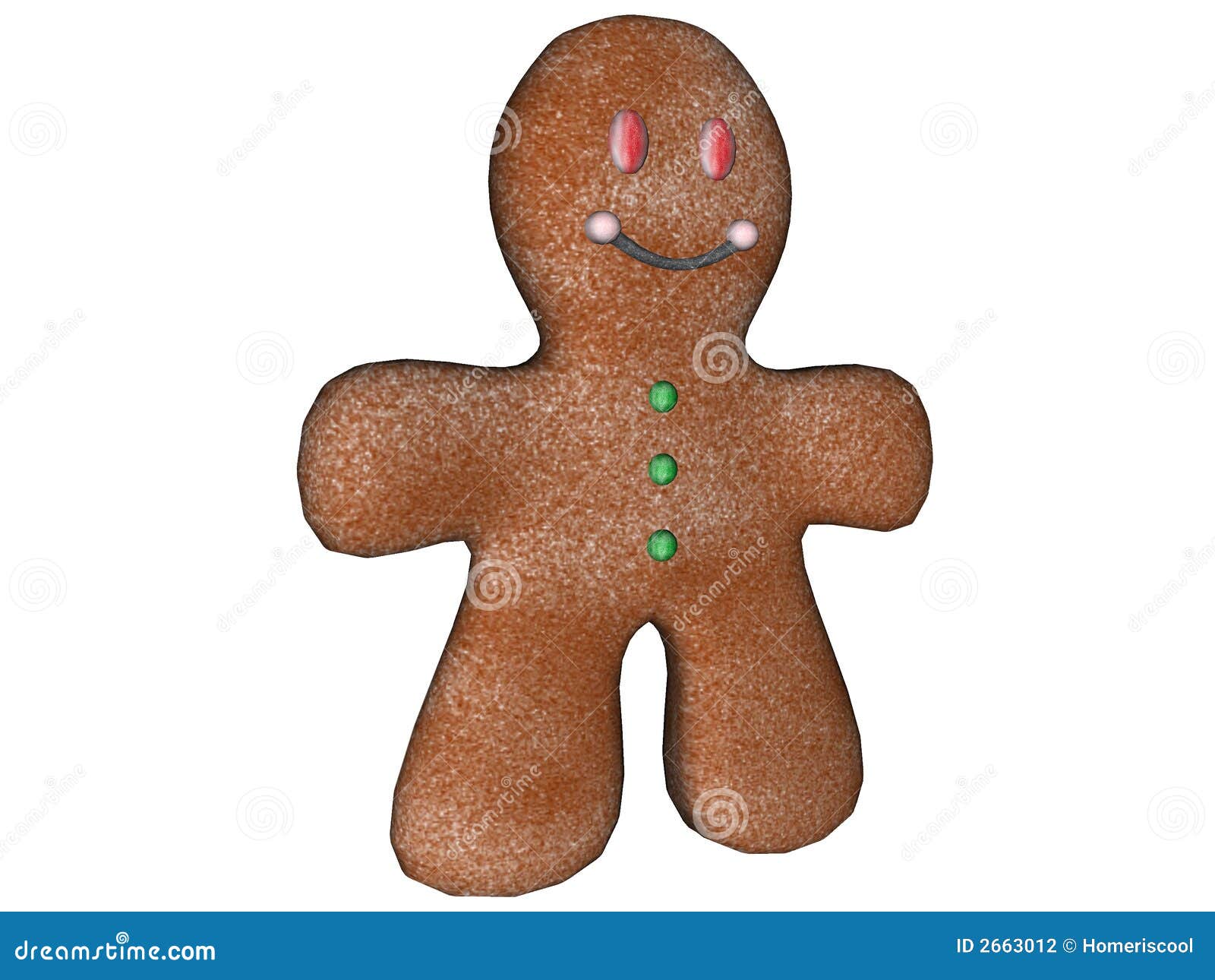 A 3d ginger bread man stock illustration. Illustration of sweet - 2663012