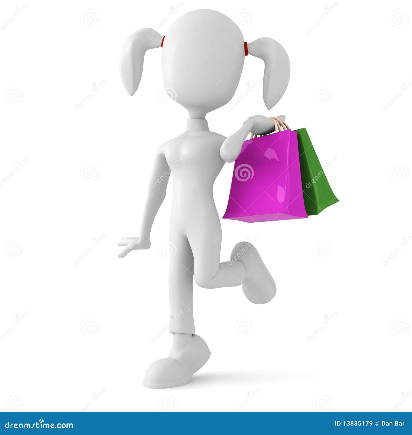 3d girl shopping stock illustration. Illustration of exchange - 13835179