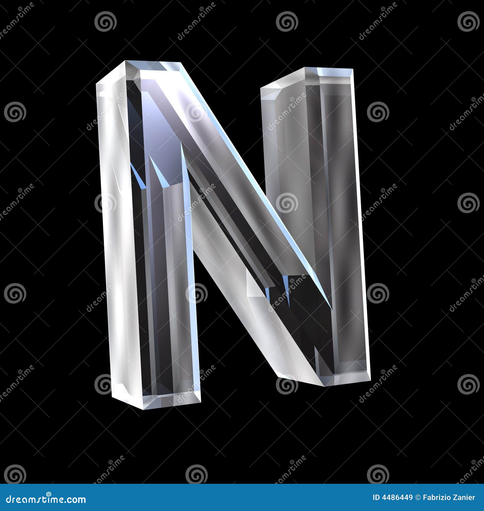 3d glass bokstav n stock illustrationer. Illustration av engelskt - 4486449