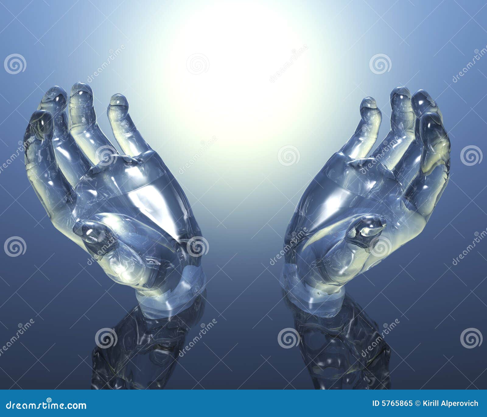 3D glass hands stock illustration. Illustration of protection - 5765865