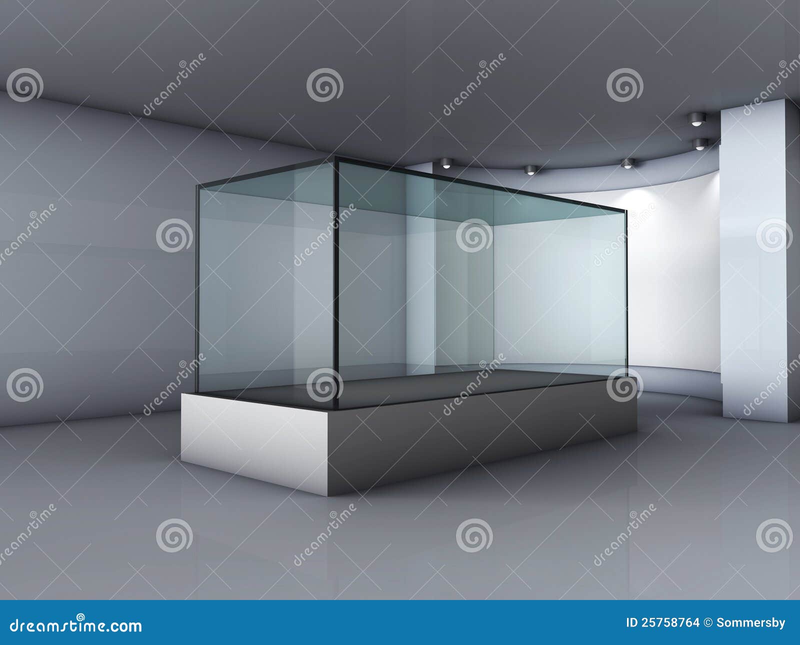 3d Glass Showcase And Niche With Spotlights Stock Photography ...