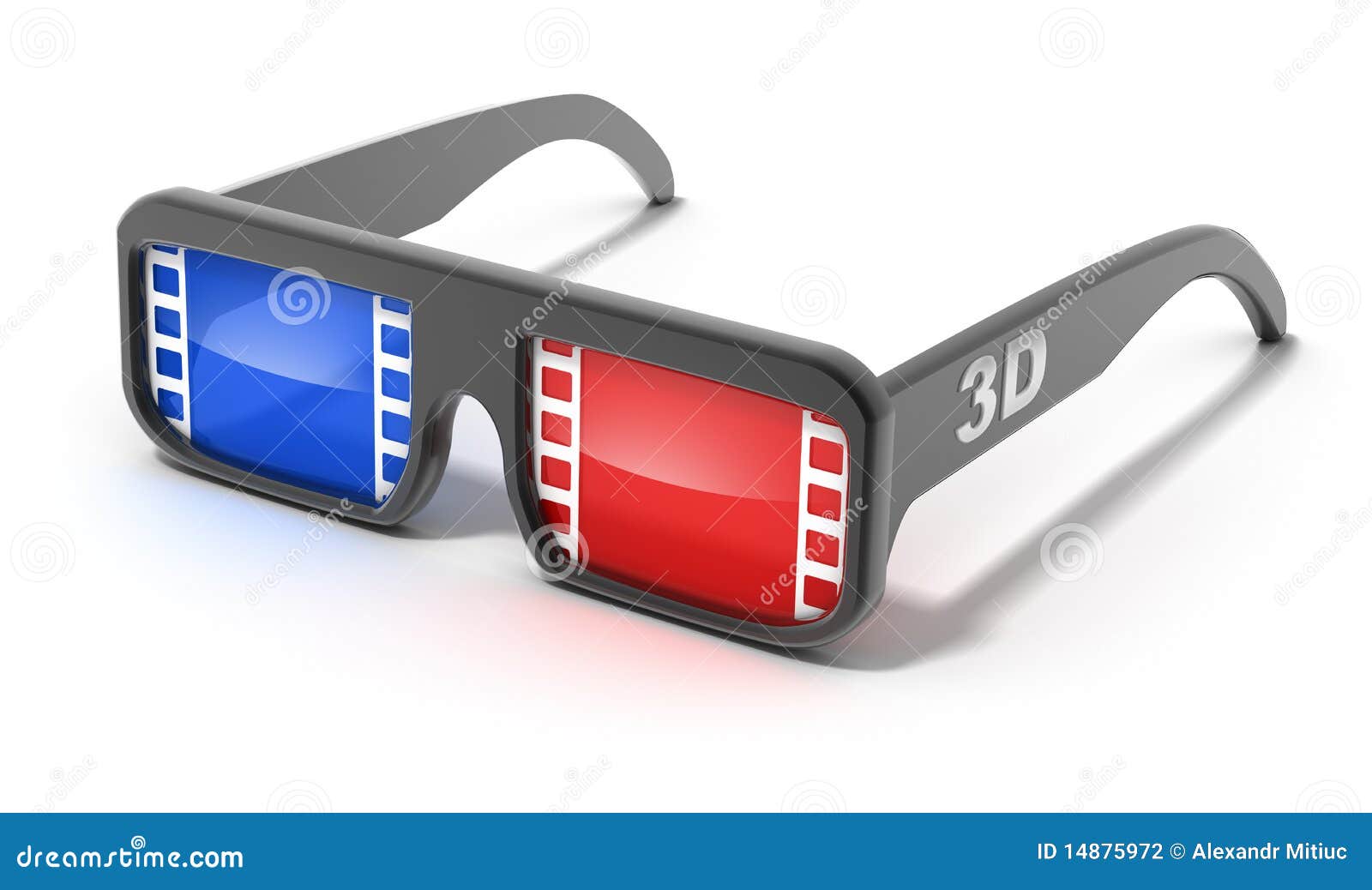 3D Glasses with Film Concept Stock Illustration - Illustration of ...