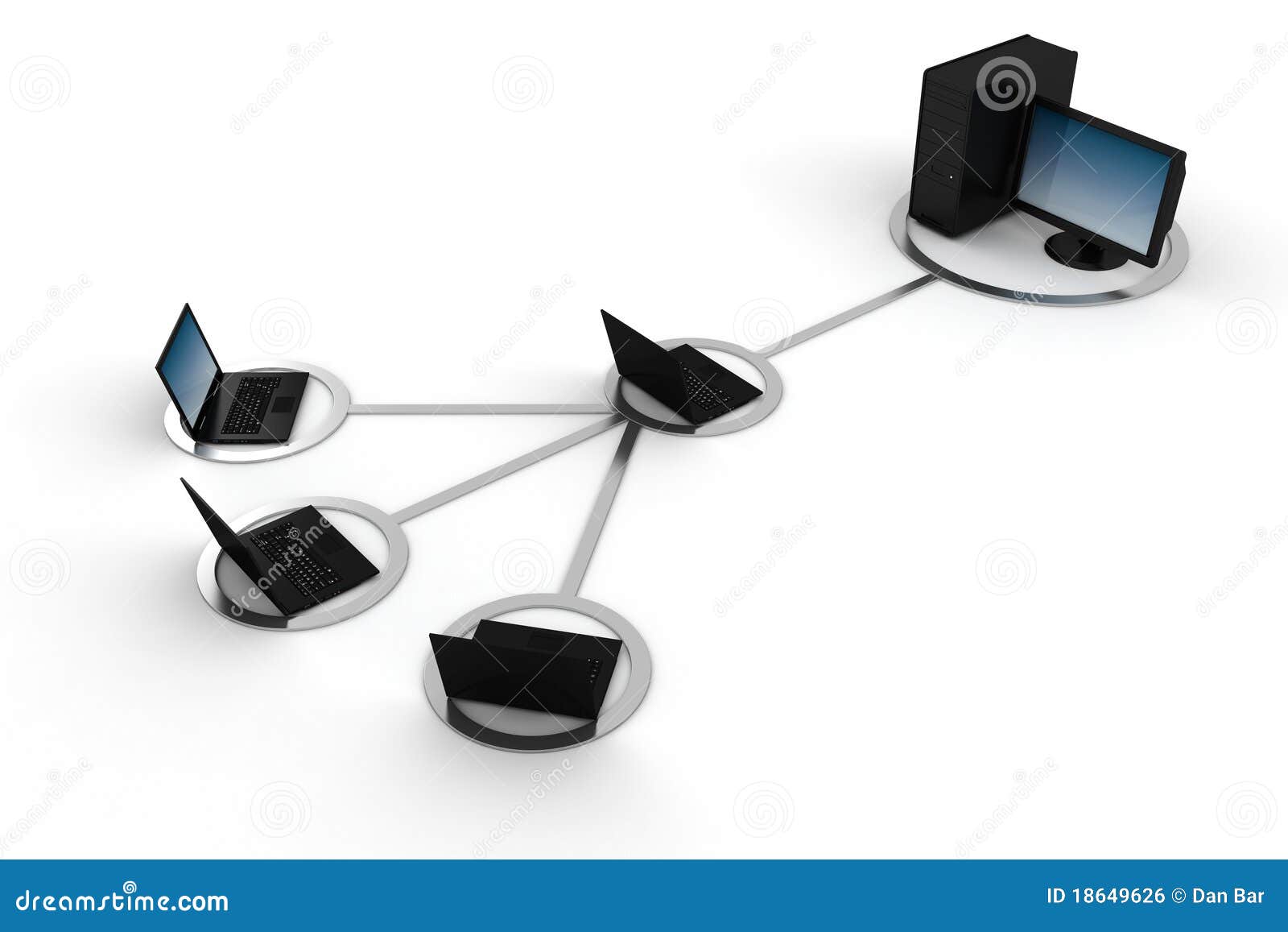 3d Global Network, Concept, on White Stock Illustration - Illustration ...